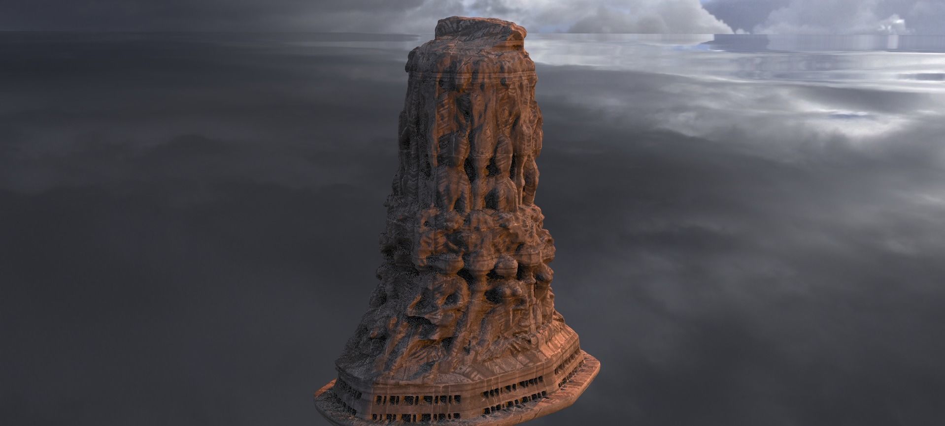 Dantes Underworld Ancient Stone Carved rock 6 3D model | CGTrader