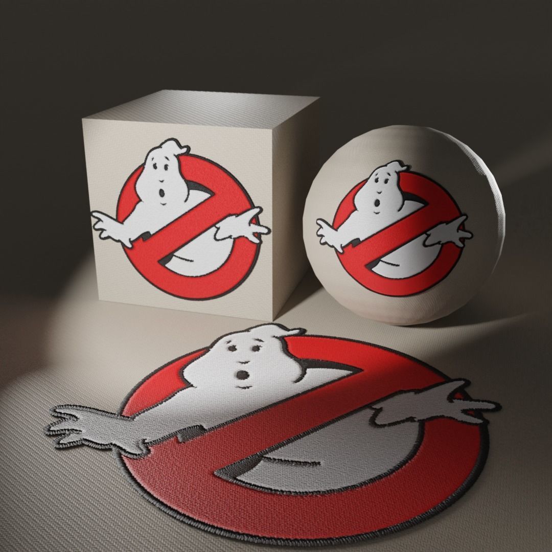 Embroidered Patch Ghostbusters Logo PBR texture Texture | CGTrader