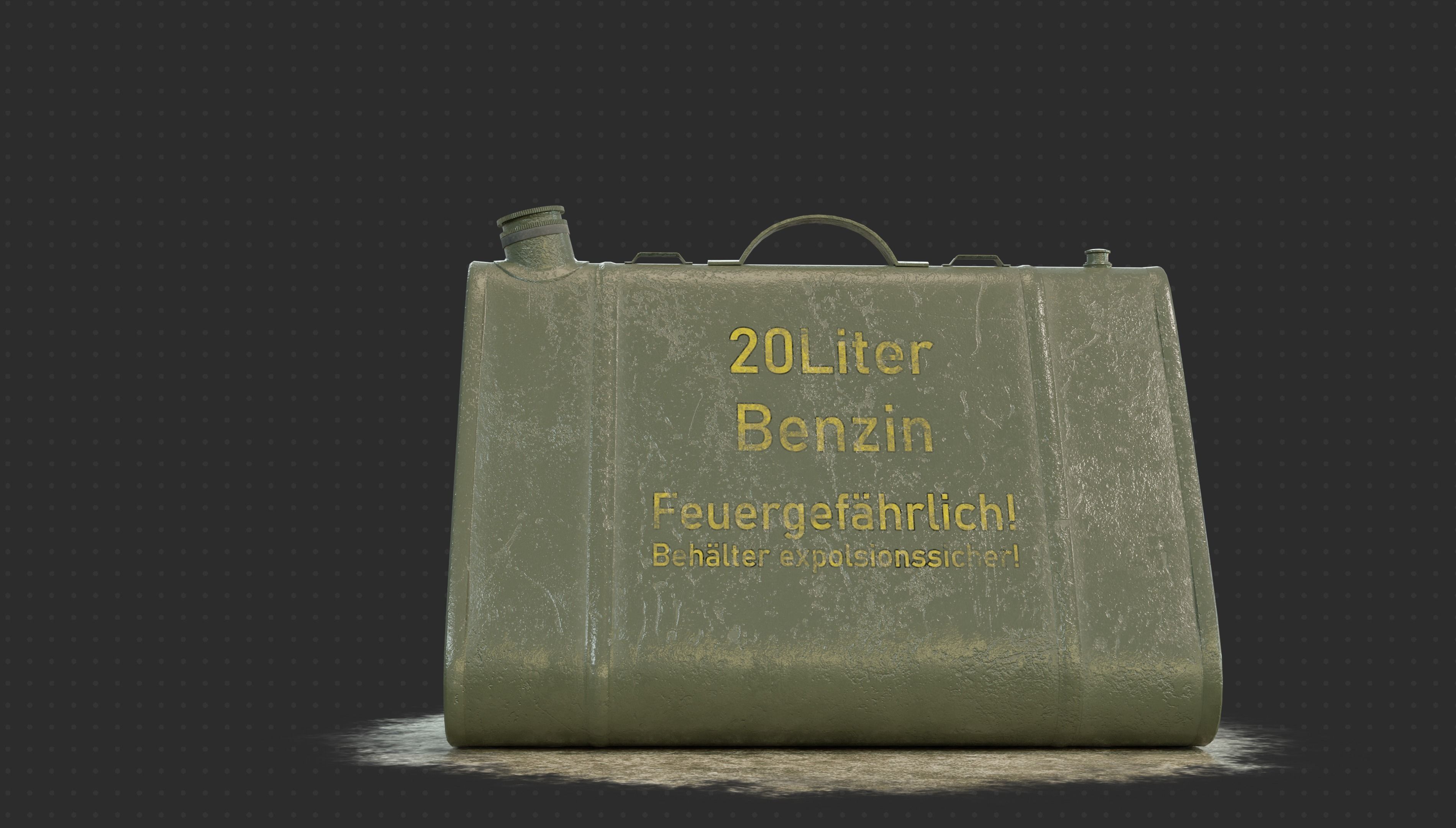 3D model Gameready PBR WW1 Triangular Jerrycan VR / AR / low-poly ...