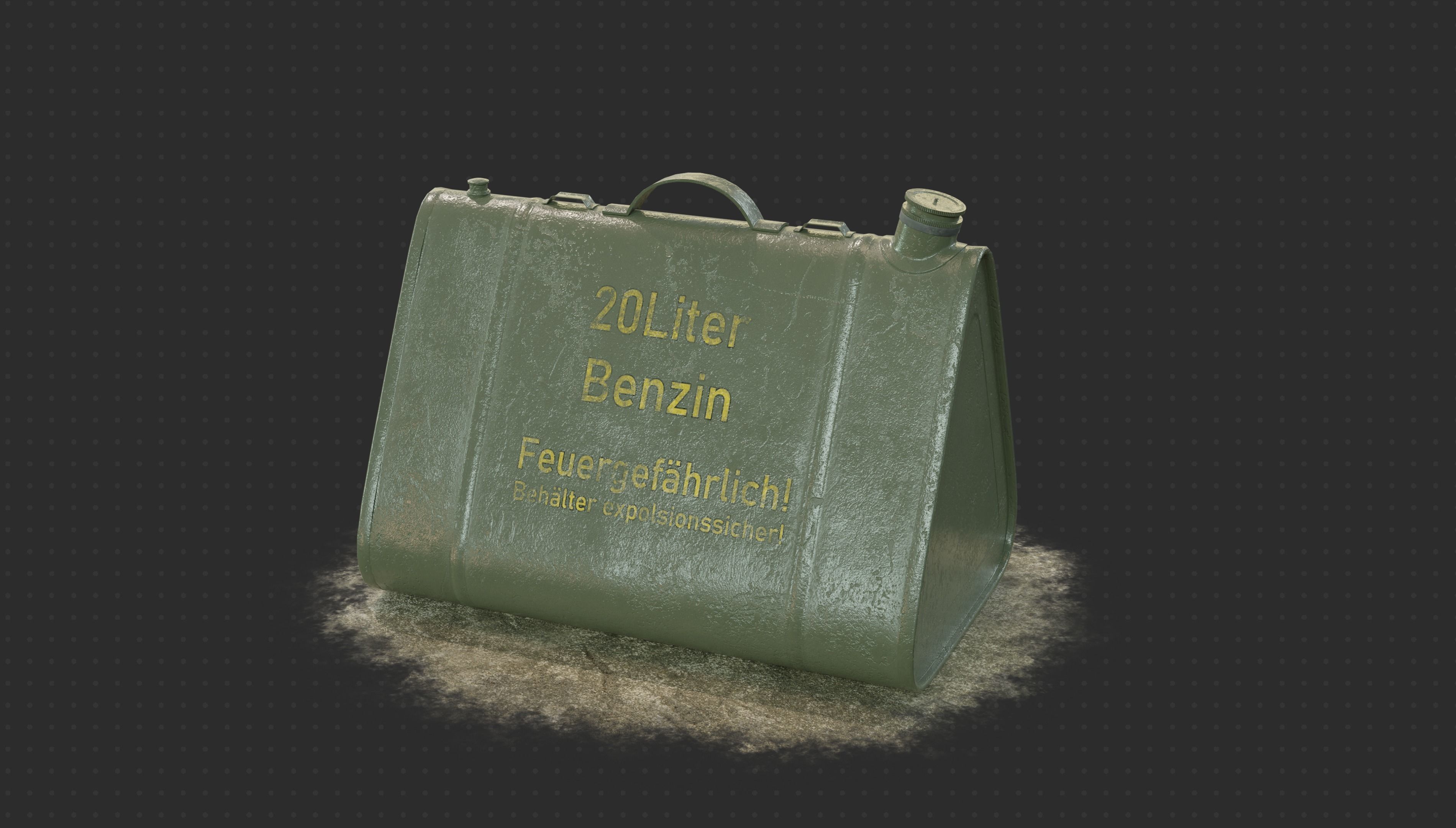 3D model Gameready PBR WW1 Triangular Jerrycan VR / AR / low-poly ...
