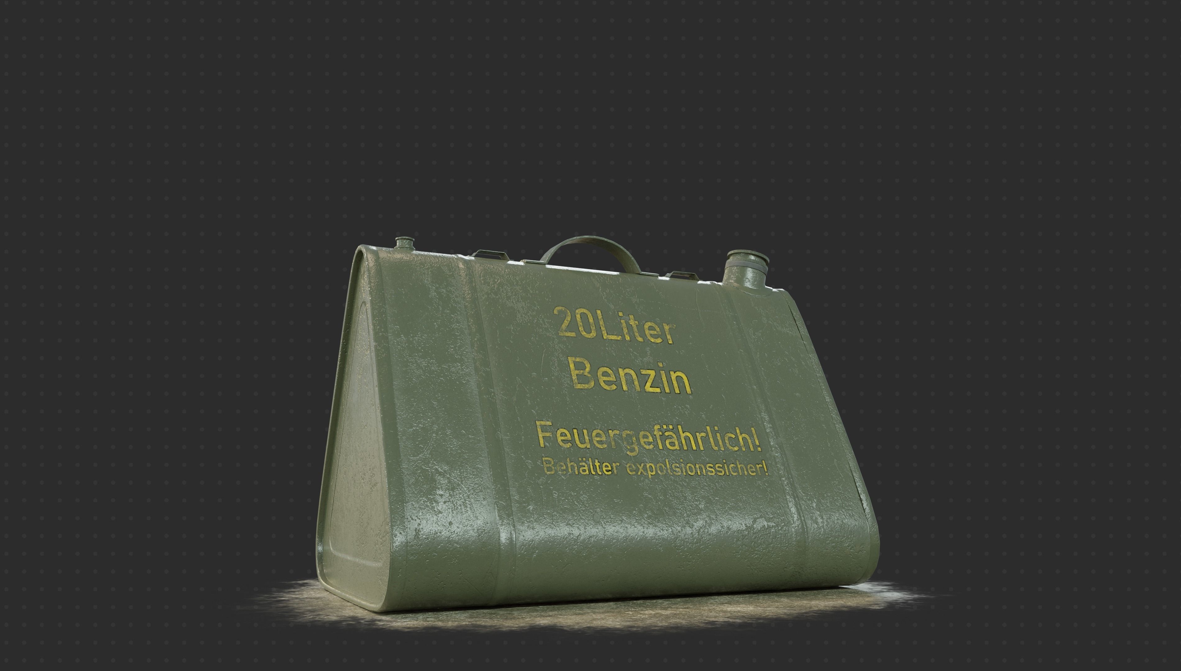 3D model Gameready PBR WW1 Triangular Jerrycan VR / AR / low-poly ...