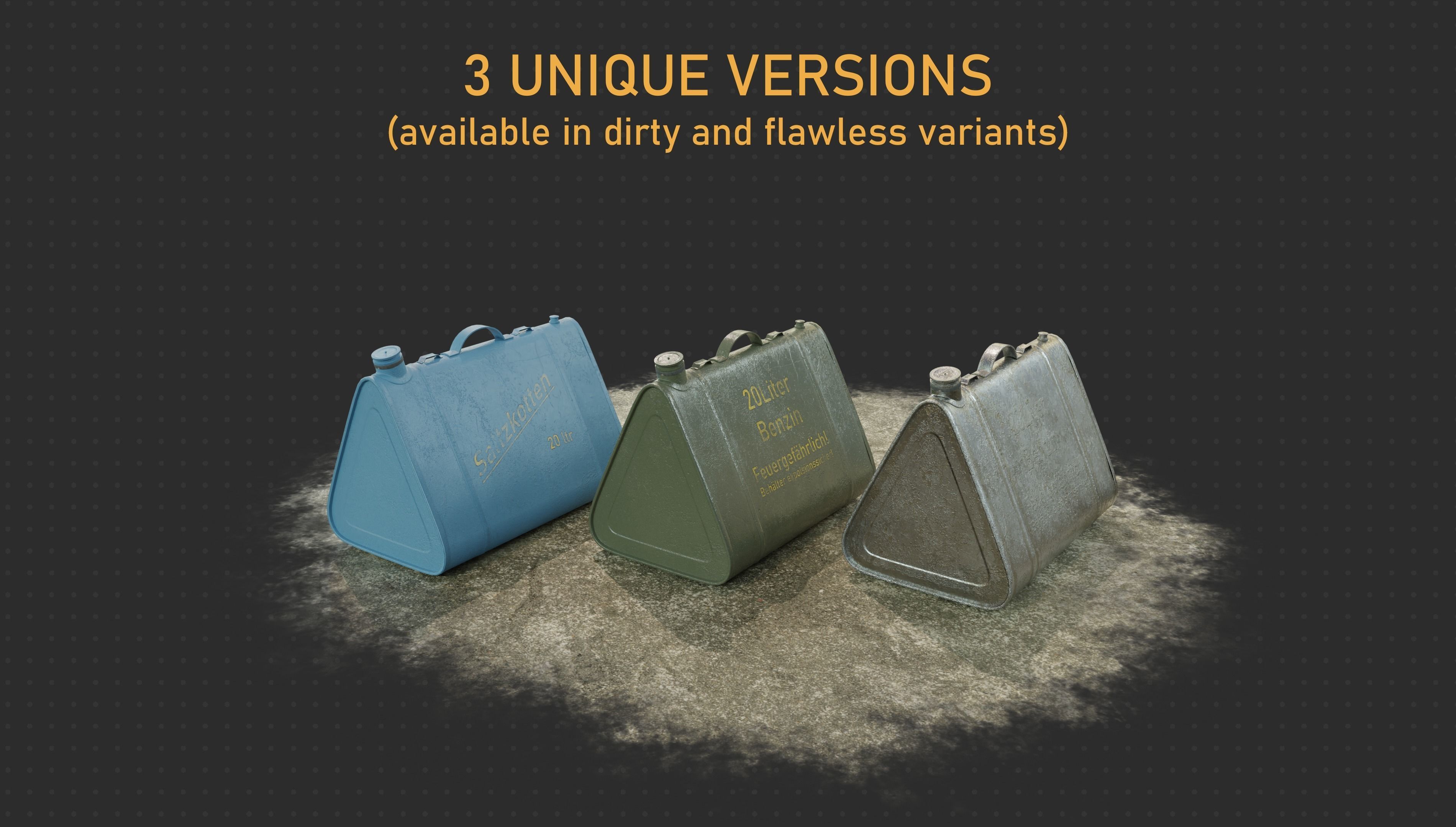 3D model Gameready PBR WW1 Triangular Jerrycan VR / AR / low-poly ...