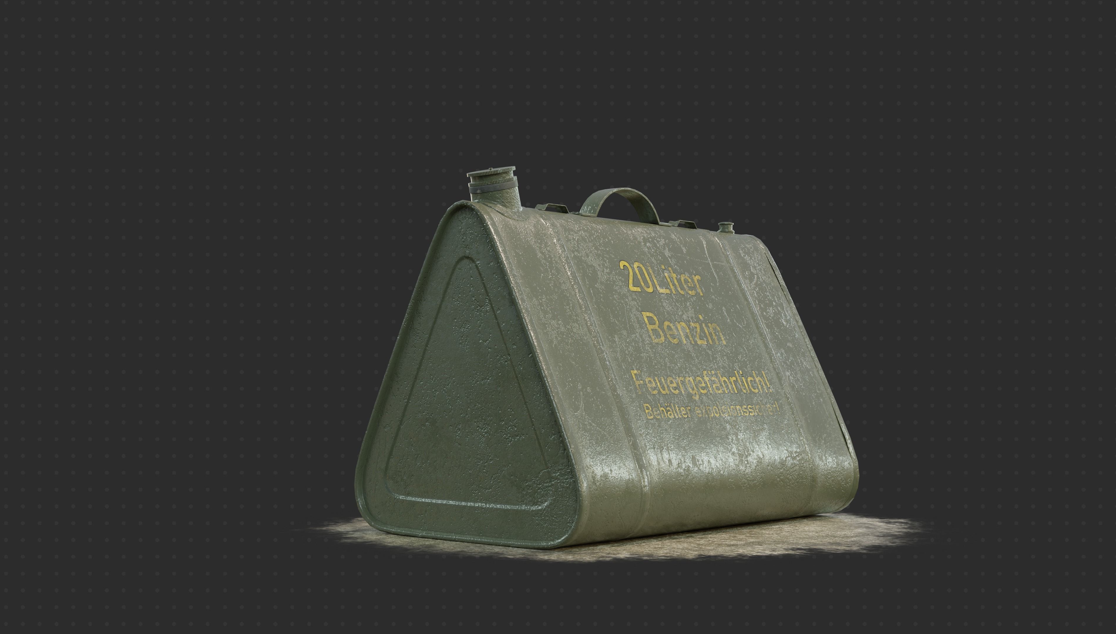 3D model Gameready PBR WW1 Triangular Jerrycan VR / AR / low-poly ...