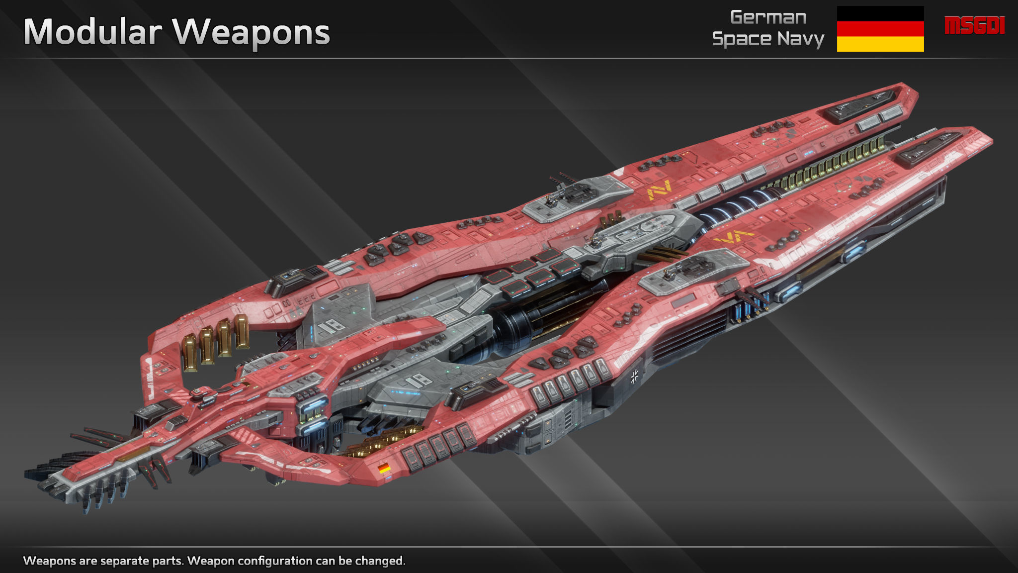 3D model GSN Deutschland Class Siege Dreadnought VR / AR / low-poly ...