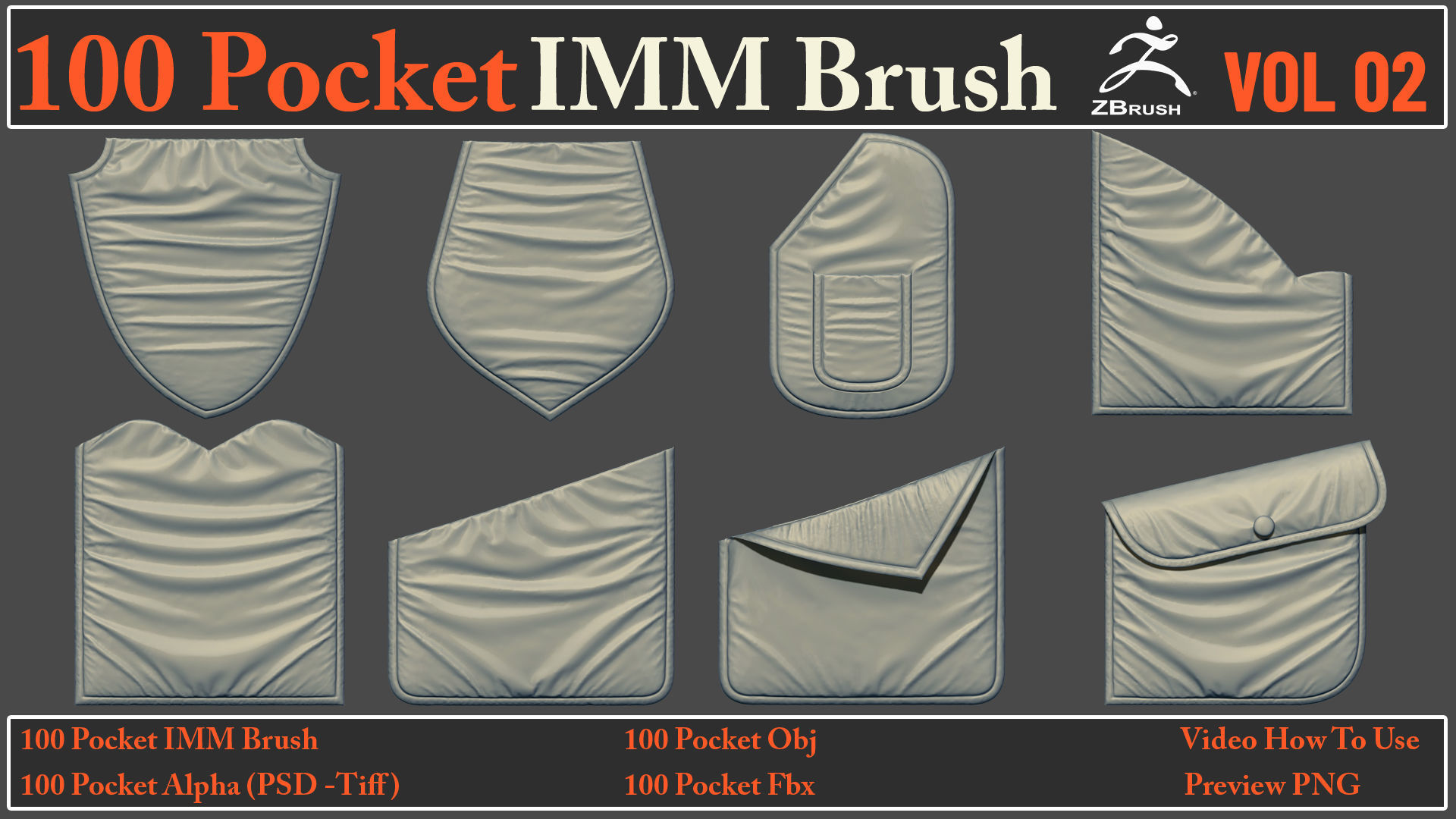 100 Pocket IMM Brush VOL02 - Video How To Use 3D model | CGTrader