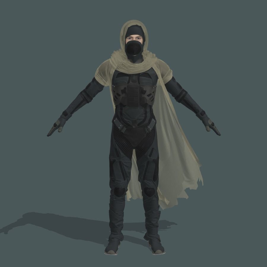 Fremen costume Dune 2021Clo3d Marvelous designer project and OBJ 3D ...