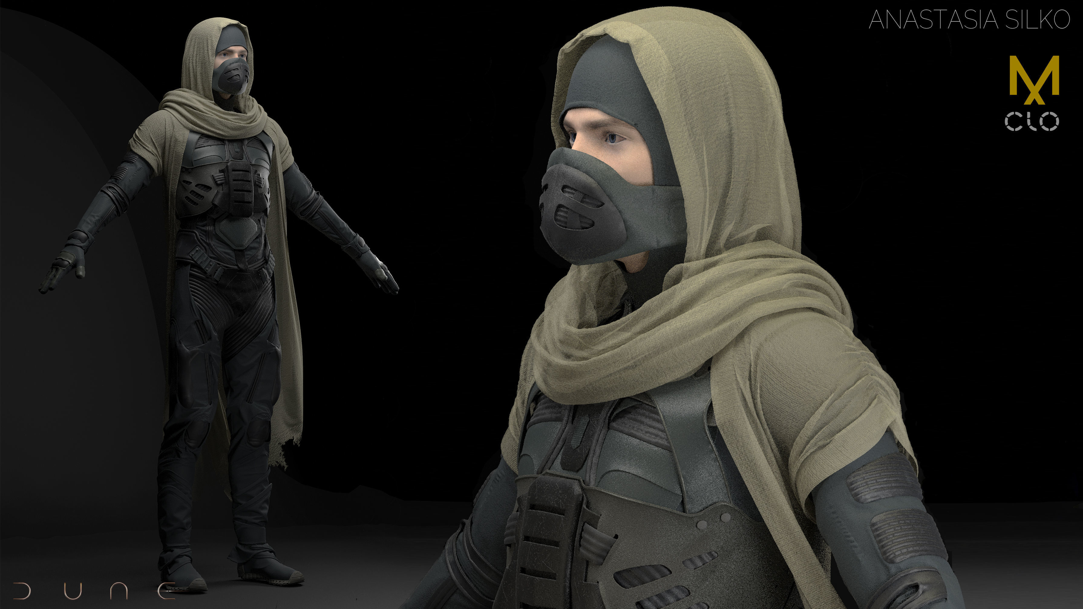 Fremen costume Dune 2021Clo3d Marvelous designer project and OBJ 3D ...
