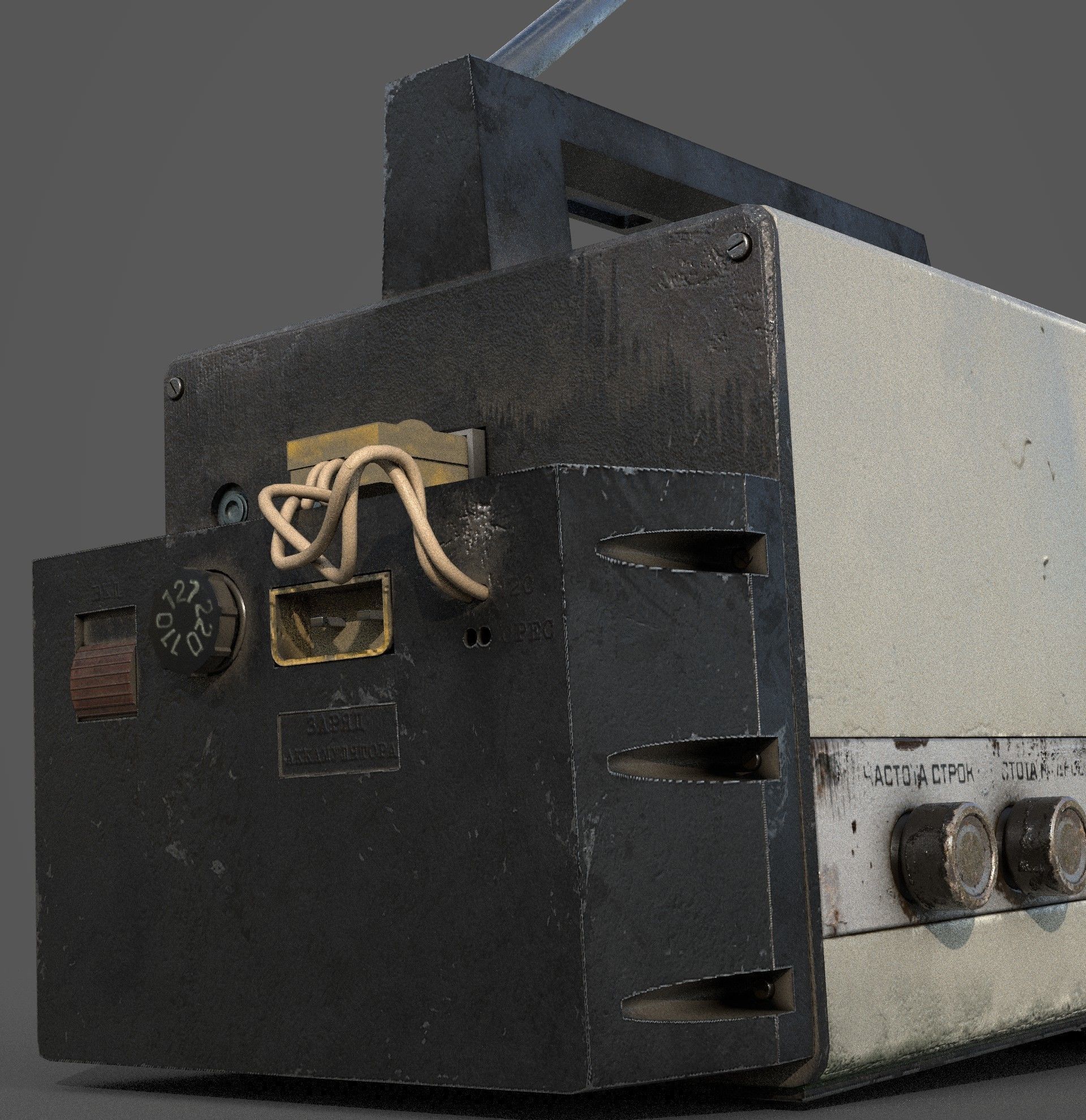 Vintage TV USSR Electronica VL100 free 3D model rigged | CGTrader