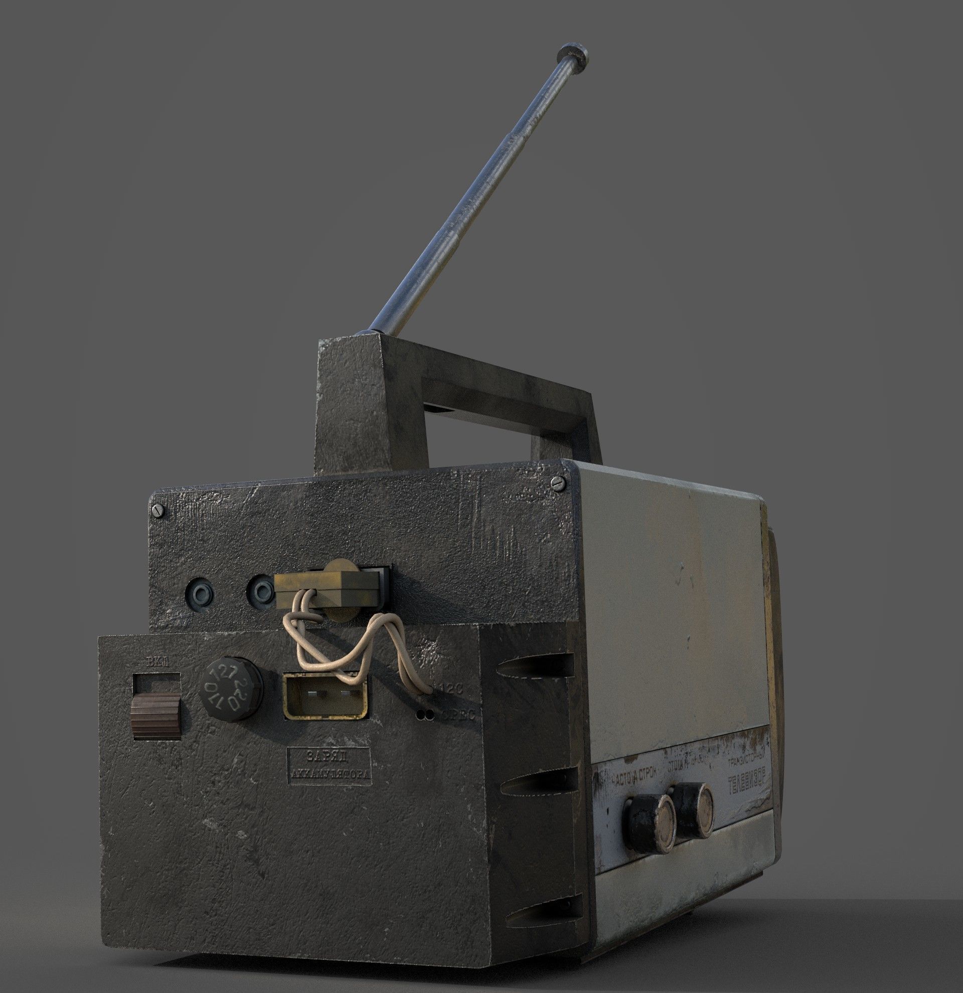 Vintage TV USSR Electronica VL100 free 3D model rigged | CGTrader