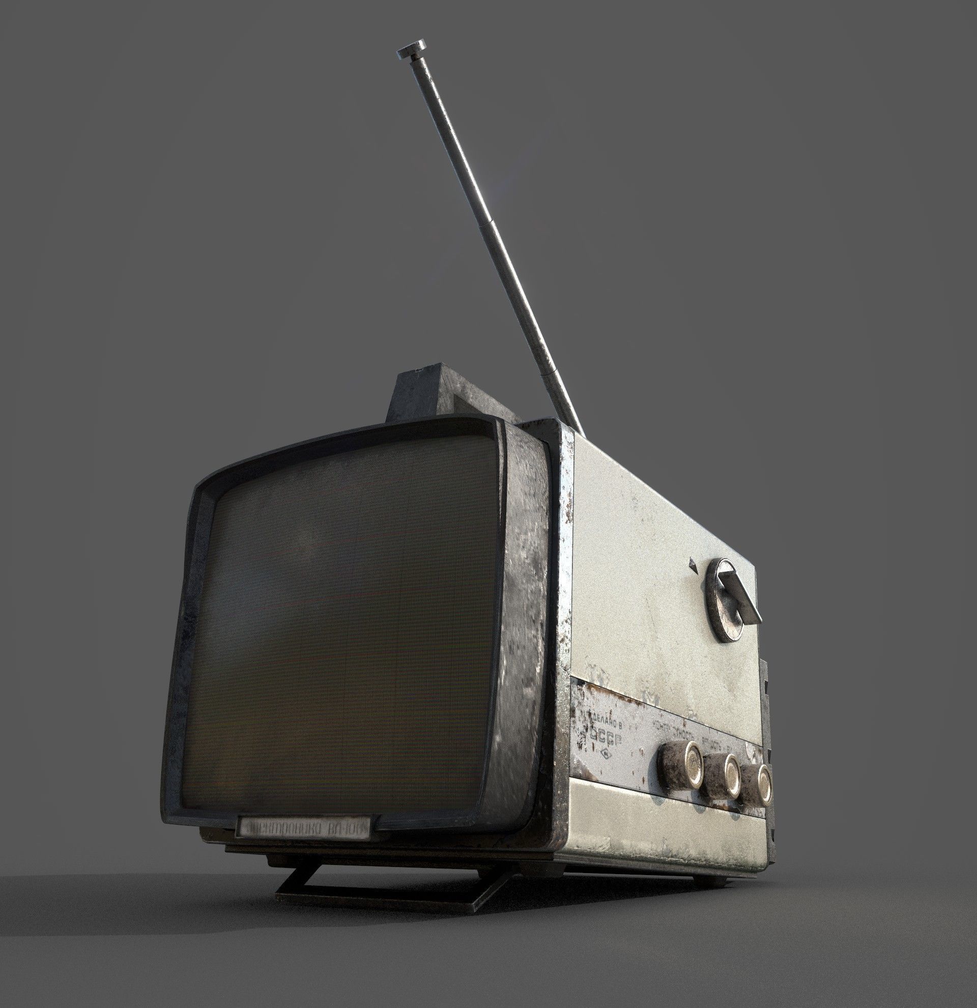 Vintage TV USSR Electronica VL100 free 3D model rigged | CGTrader