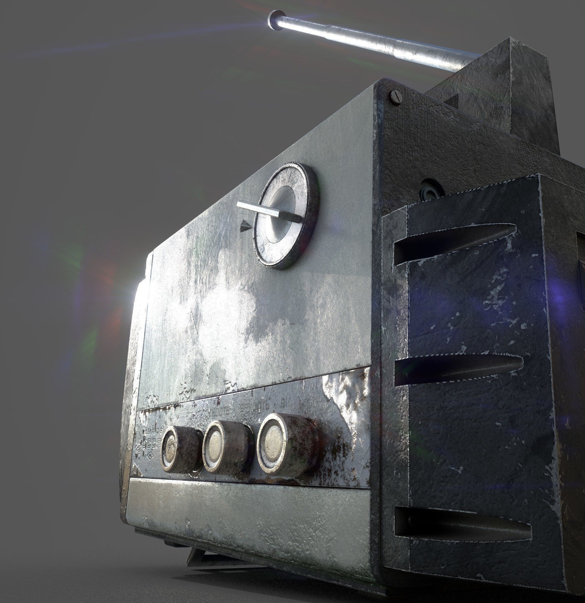 Vintage TV USSR Electronica VL100 free 3D model rigged | CGTrader