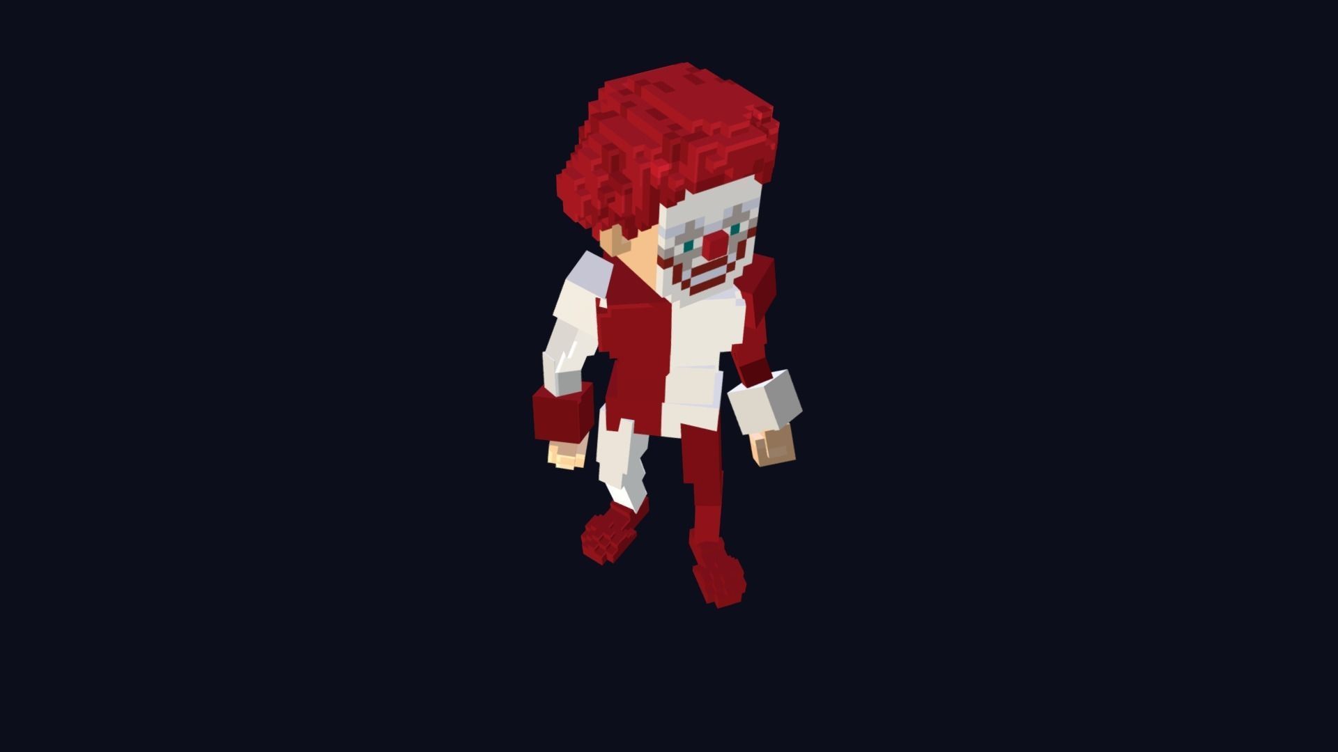 3D model Voxel Clown Character - 3D Lowpoly Model VR / AR / low-poly ...
