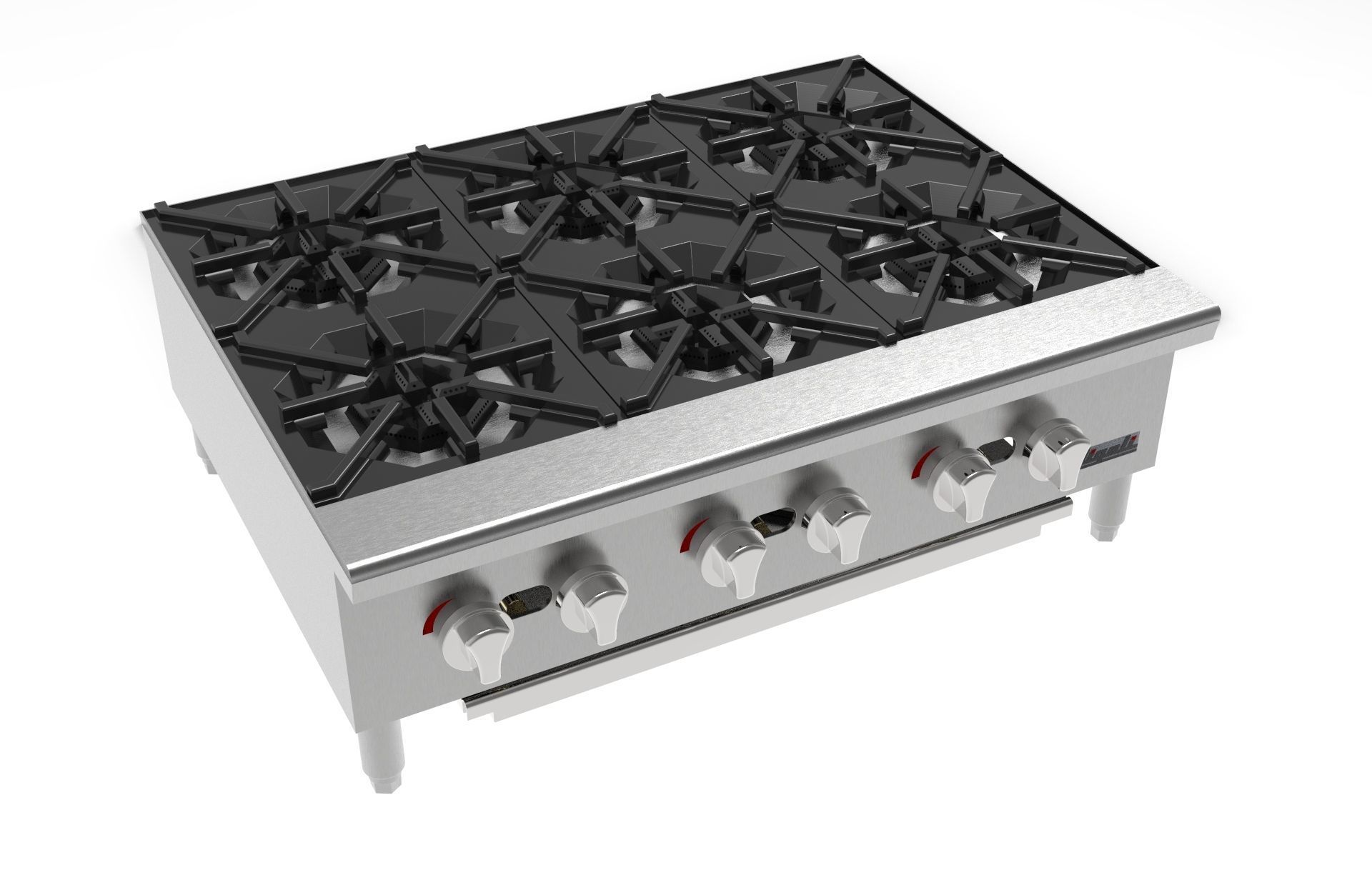 6 Burner Hot Plate 3D model | CGTrader