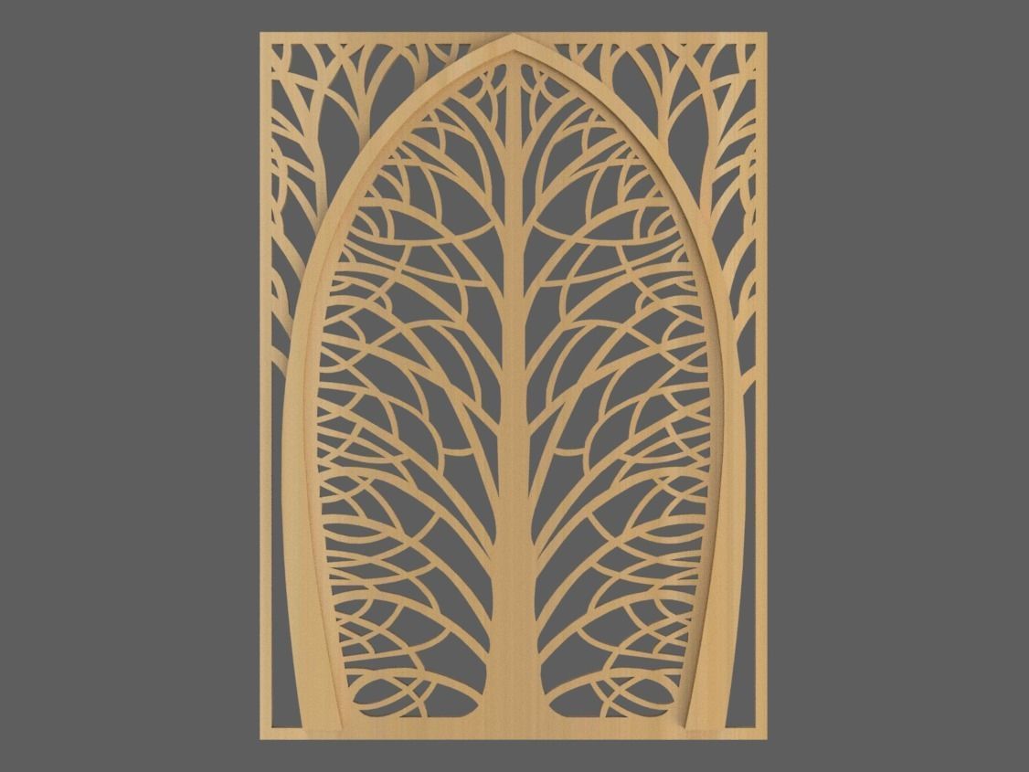 3d tree gate door 3d printer cnc 3D model 3D printable | CGTrader