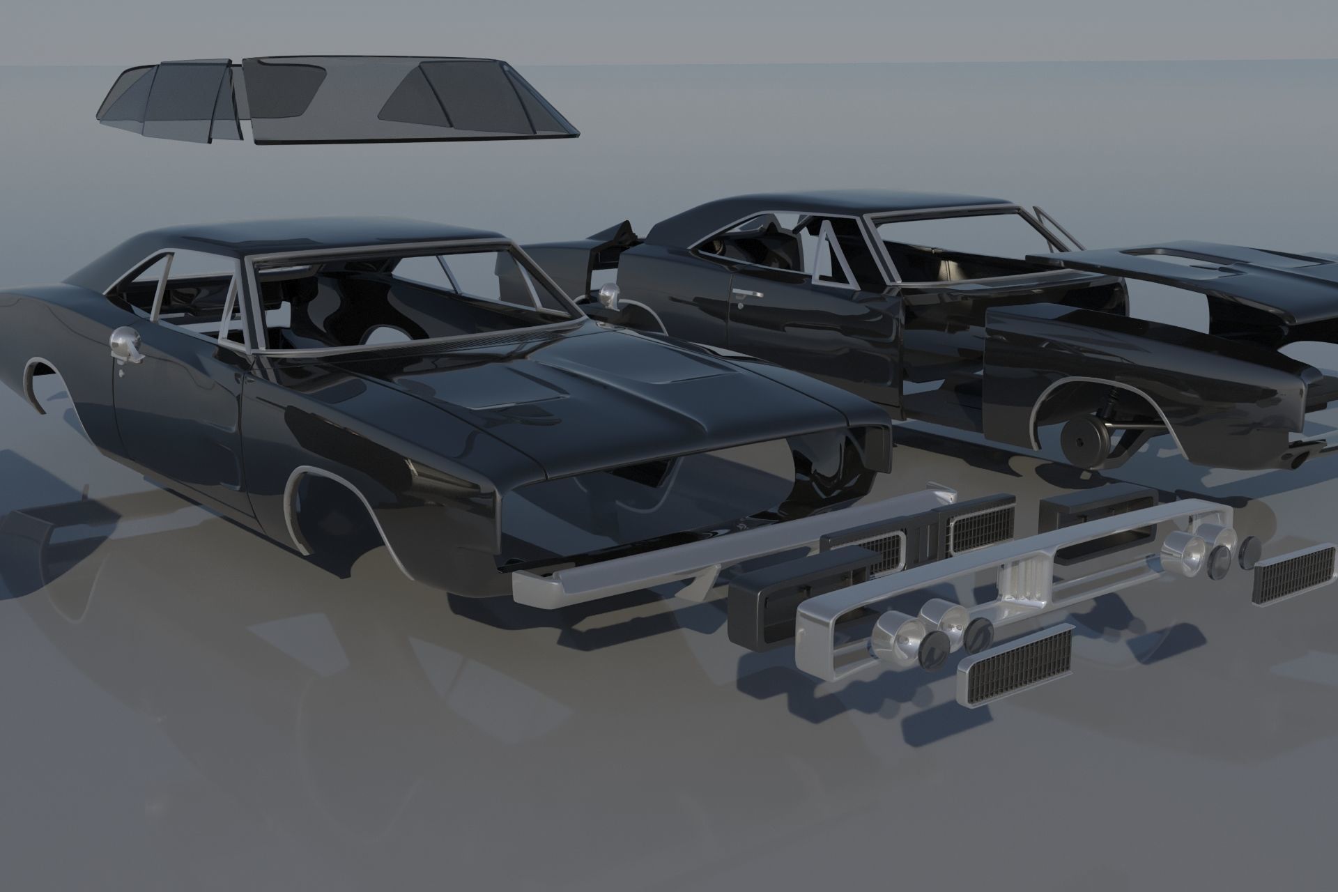 Dodge Charger 1969 3D model 3D printable | CGTrader