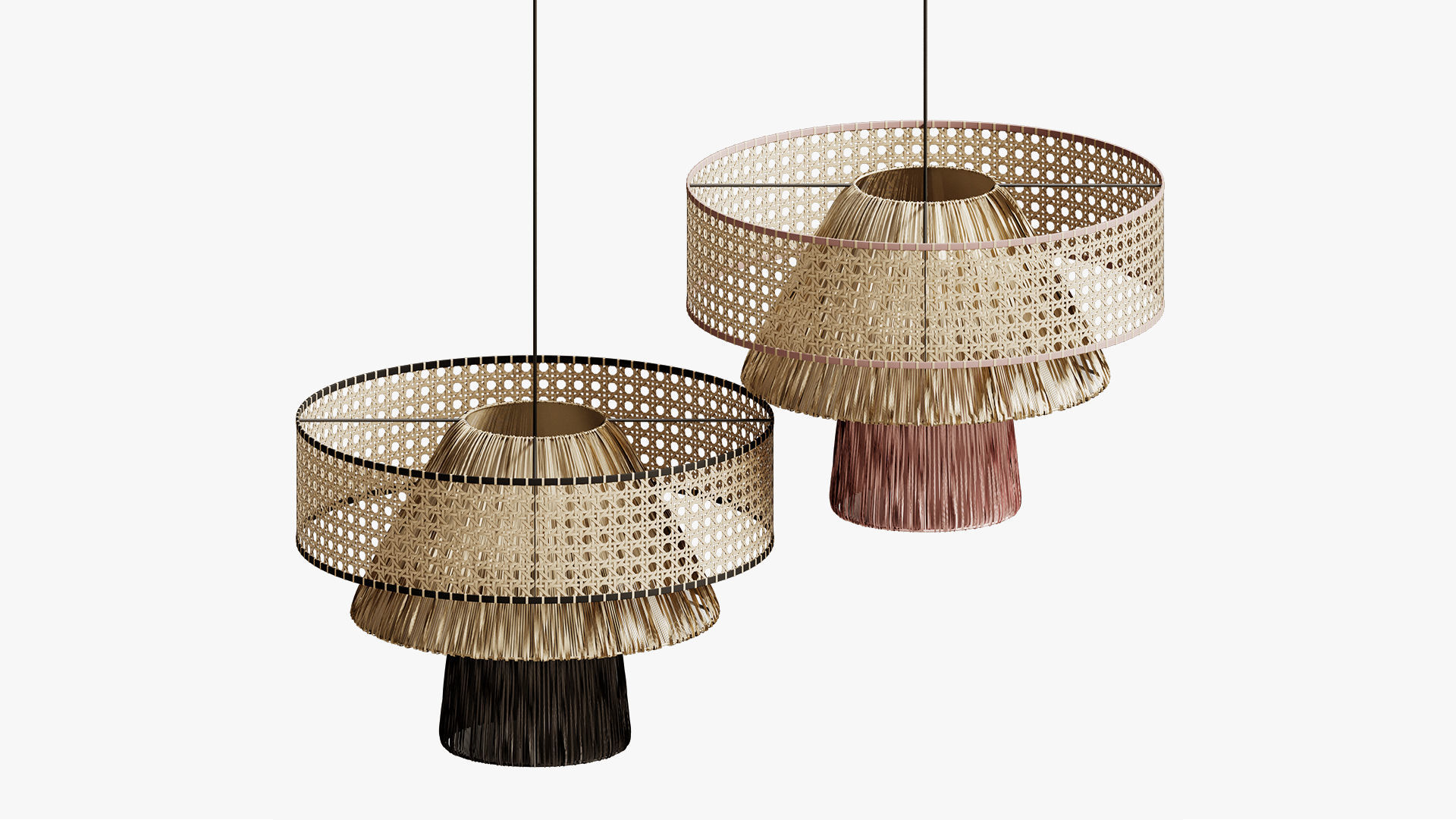 triple cane suspension raphia osier diametre 3D model | CGTrader