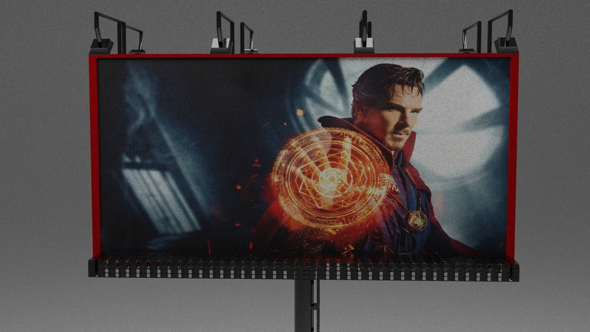 3D model Billboard 3d model with advertisement VR / AR / low-poly ...