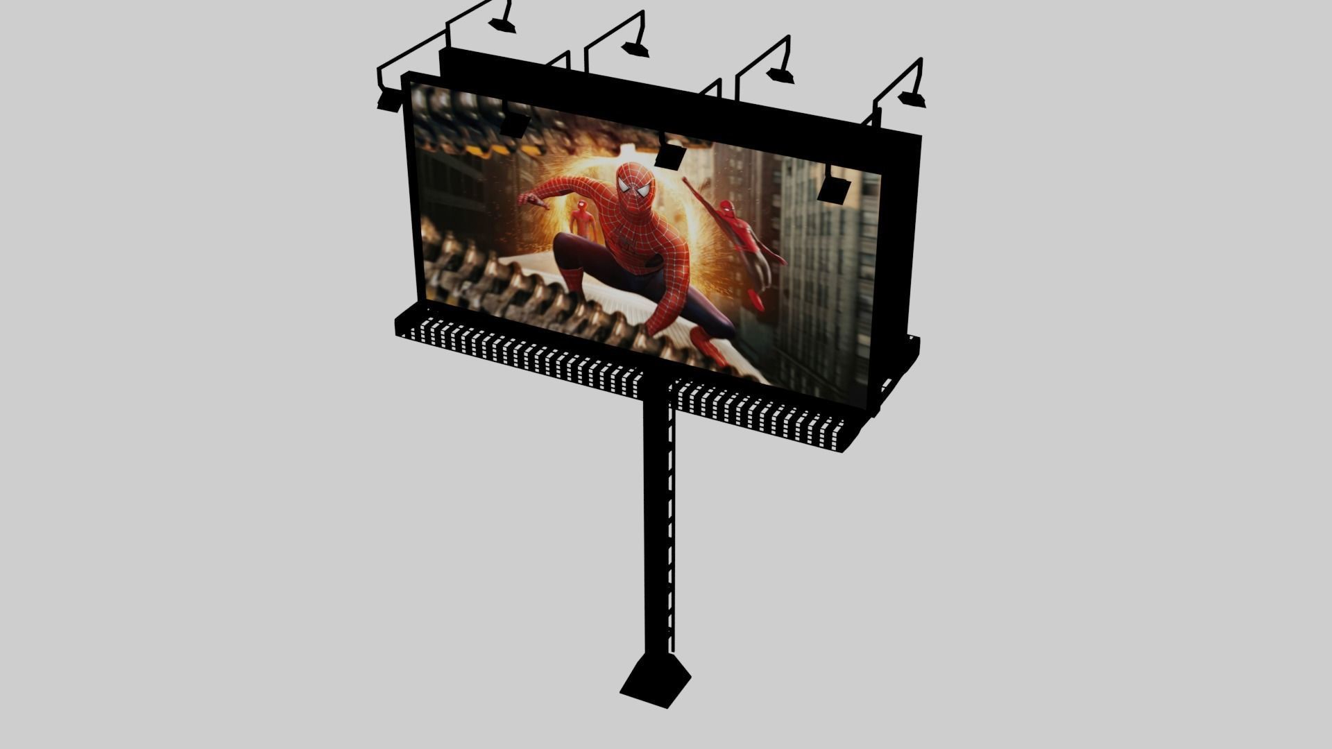3D model Billboard 3d model with advertisement VR / AR / low-poly ...