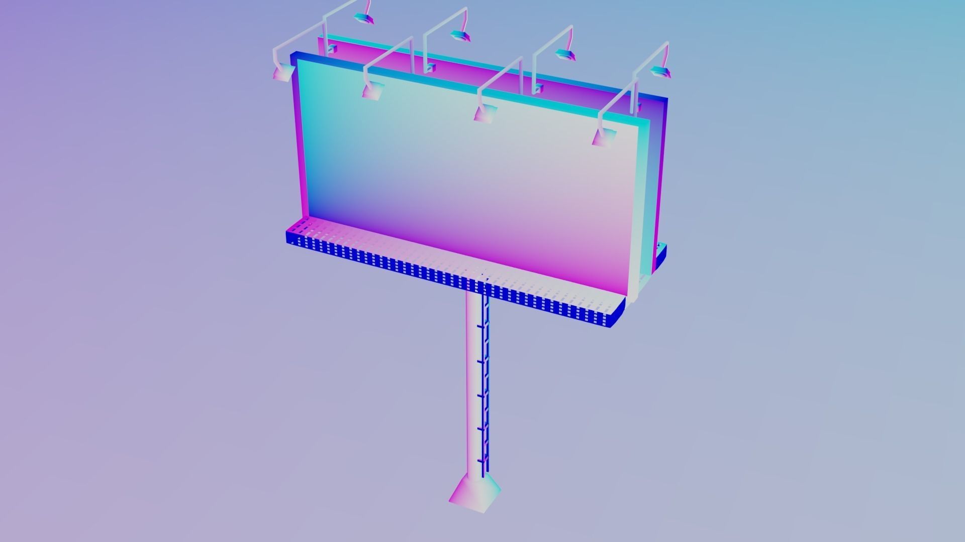 3D model Billboard 3d model with advertisement VR / AR / low-poly ...