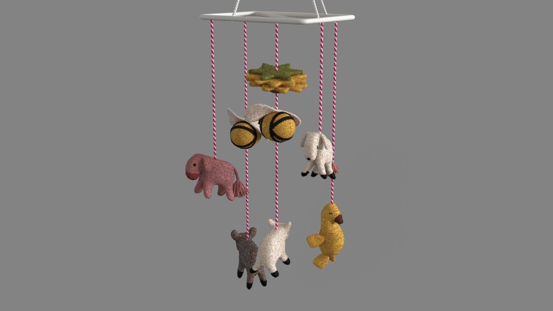 Wool Felt Farm Animal Mobile 3D model | CGTrader