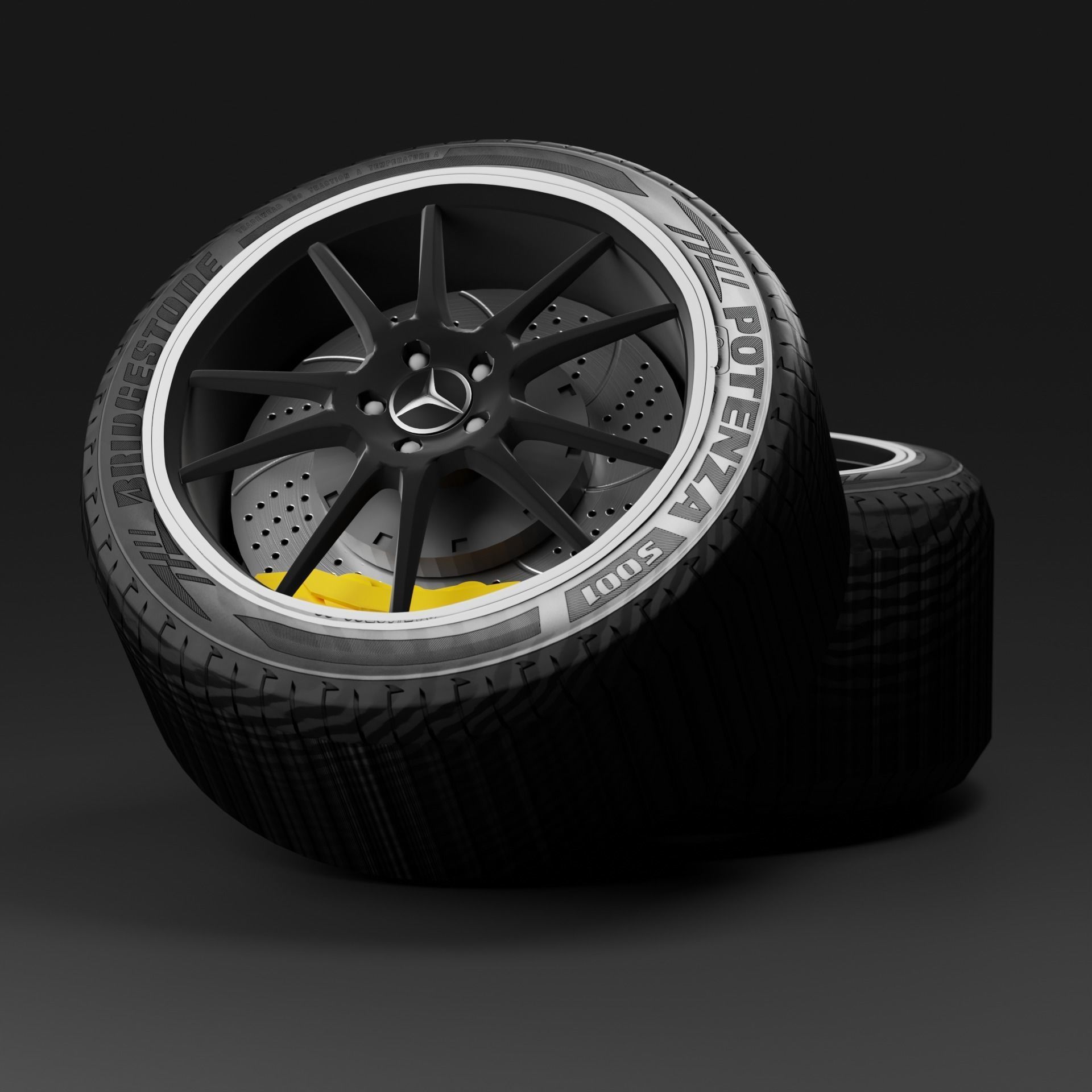 Mercedes-Benz AMG GTR Car Wheels 3D model | CGTrader