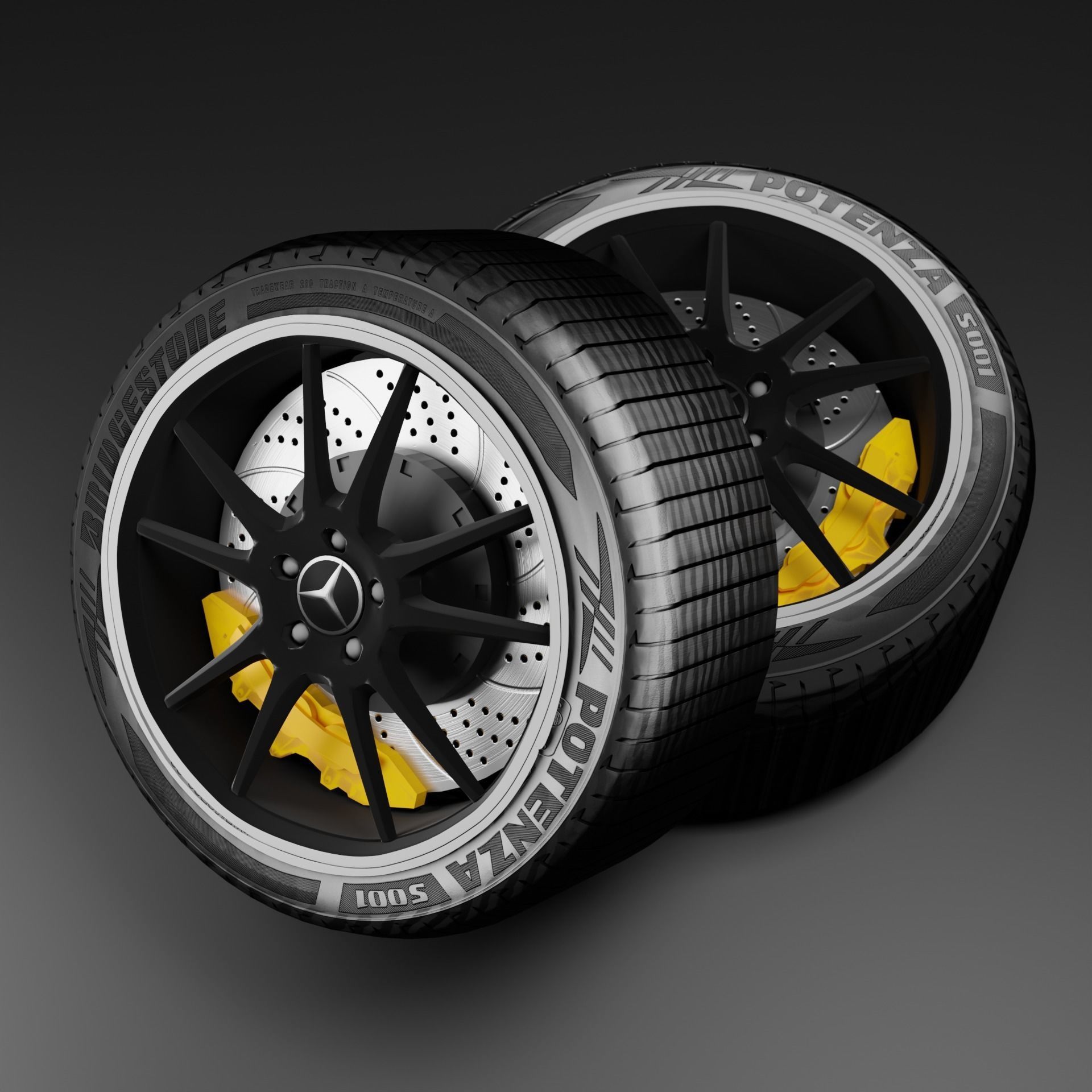 Mercedes-Benz AMG GTR Car Wheels 3D model | CGTrader
