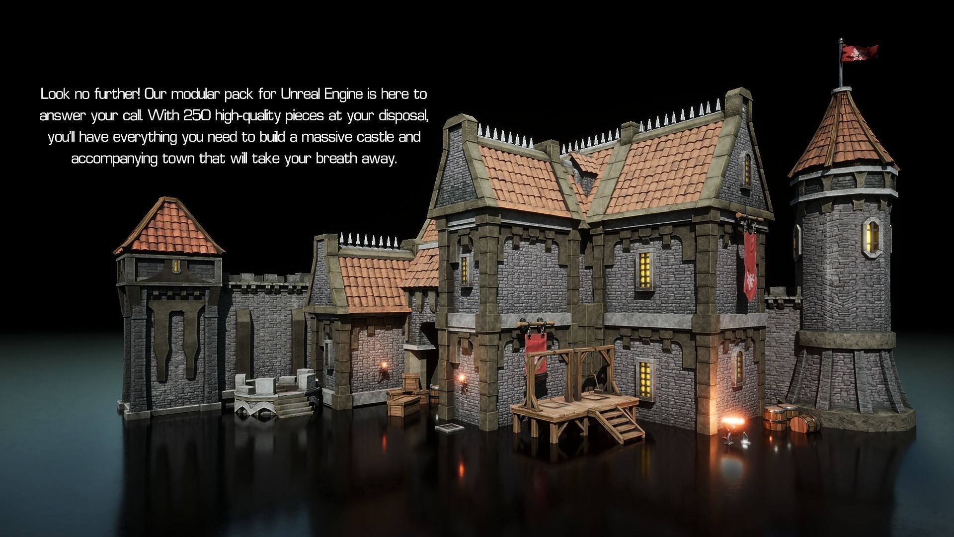 Castles and Towns Massive 250 Piece Kitbash Modular Pack 3D model ...