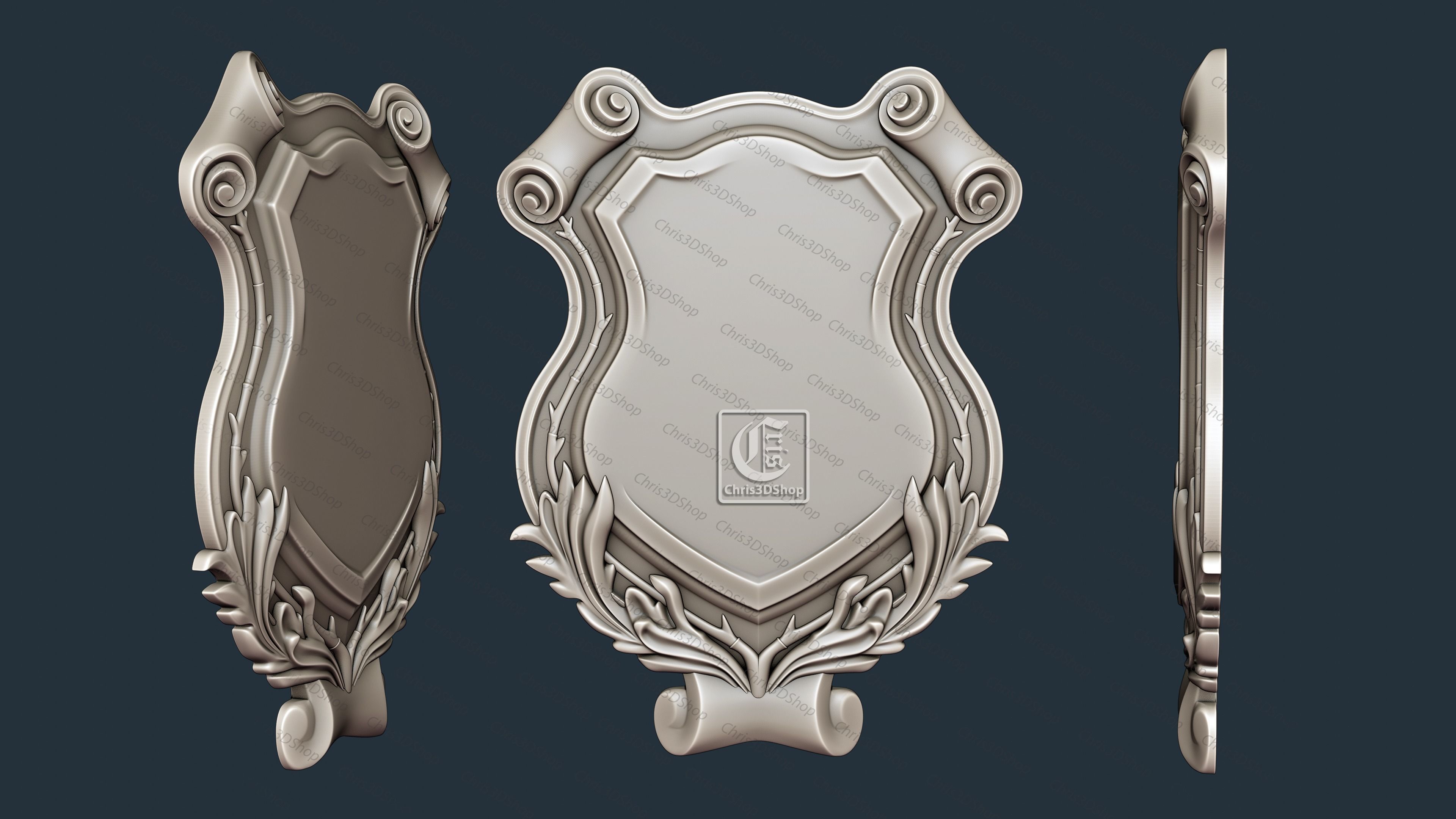 Decorative Plaque 4 - 3D STL File for CNC 3D model 3D printable | CGTrader