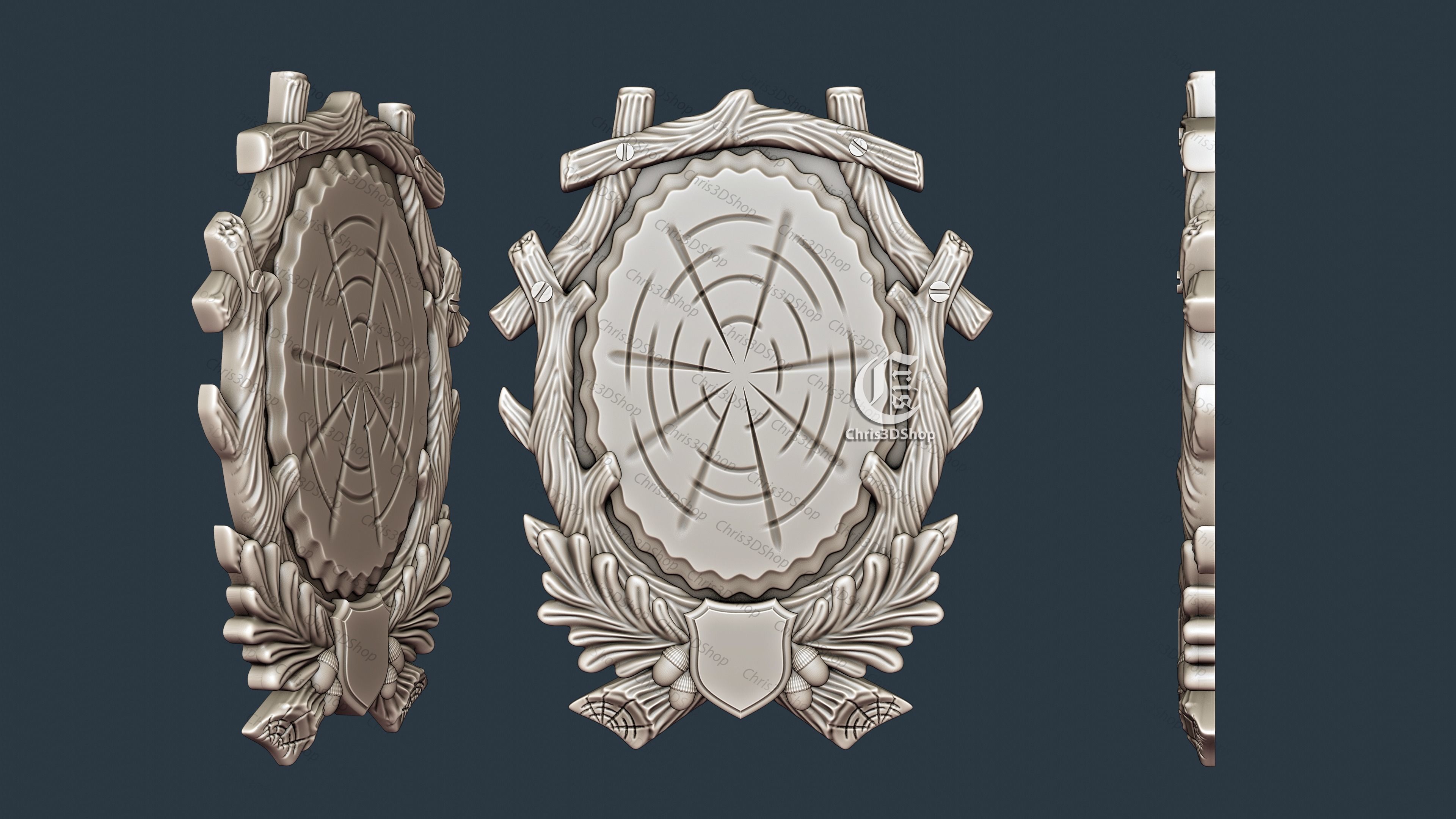 Trophy Mounting Plaque 11 - 3D STL Files for CNC 3D model 3D printable ...