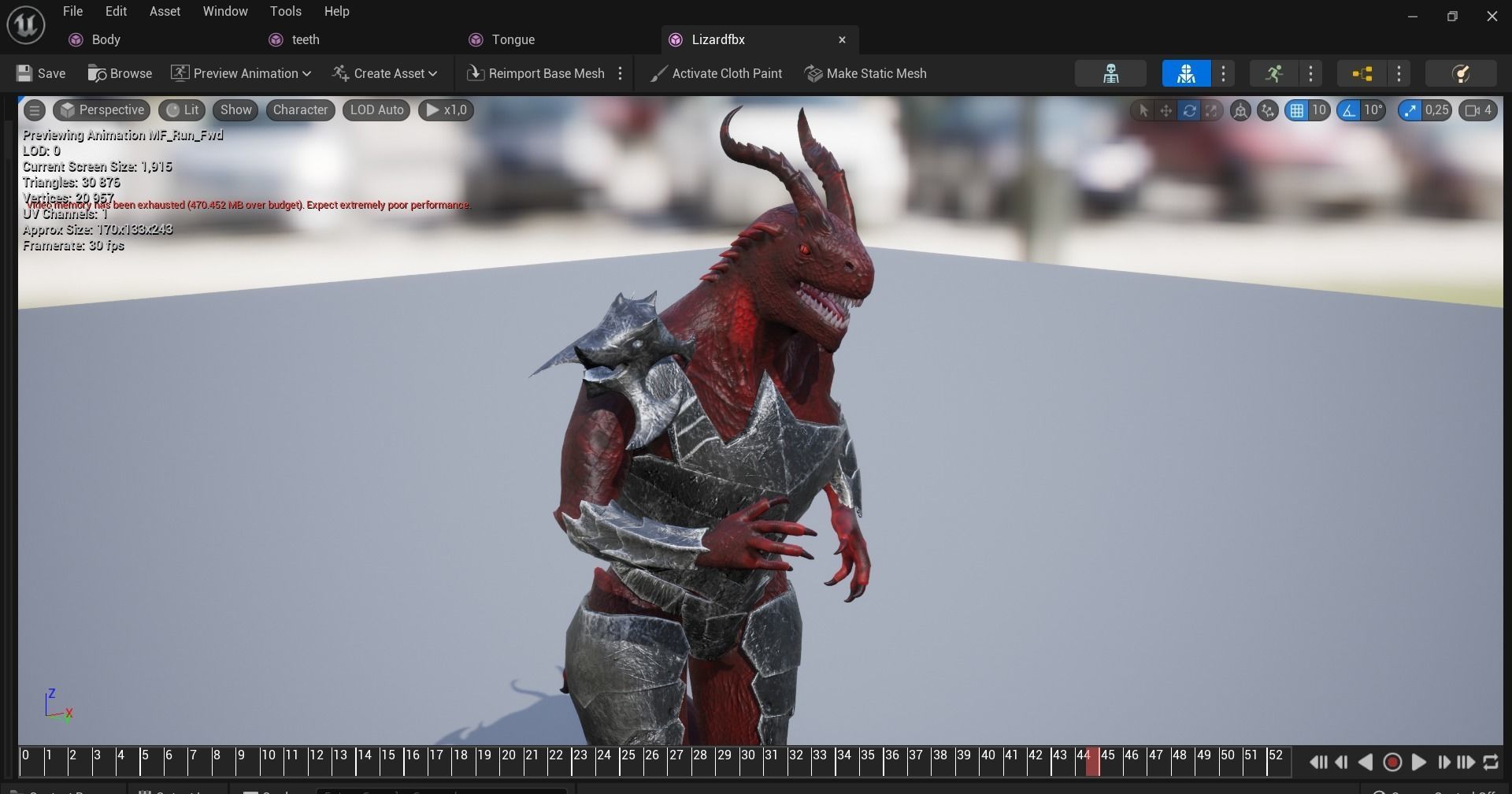 3D model Lizardman Game ready PBR low-poly 3D character VR / AR / low ...