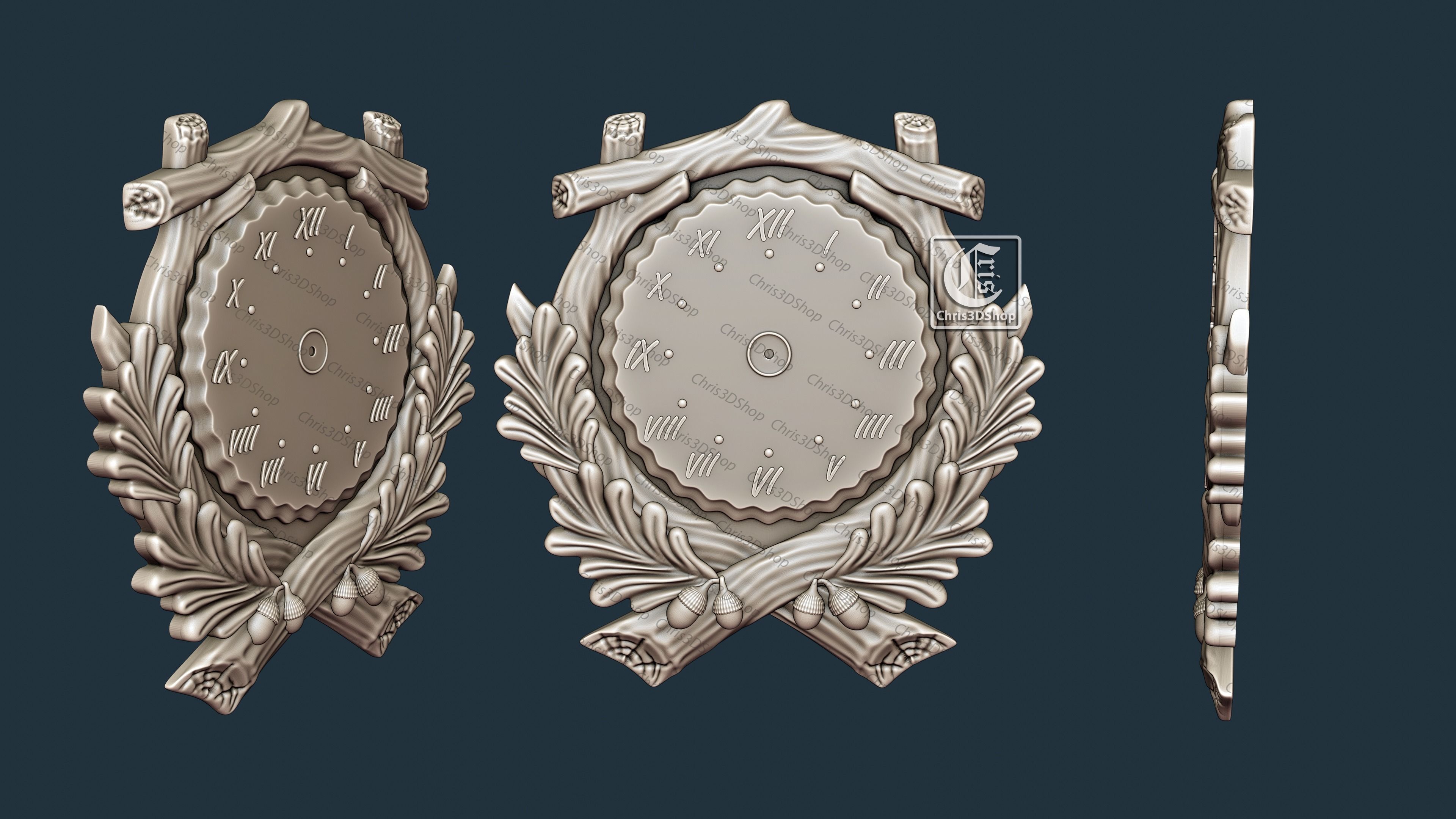 Wall Clock 15 - 3D STL file for CNC 3D model 3D printable | CGTrader