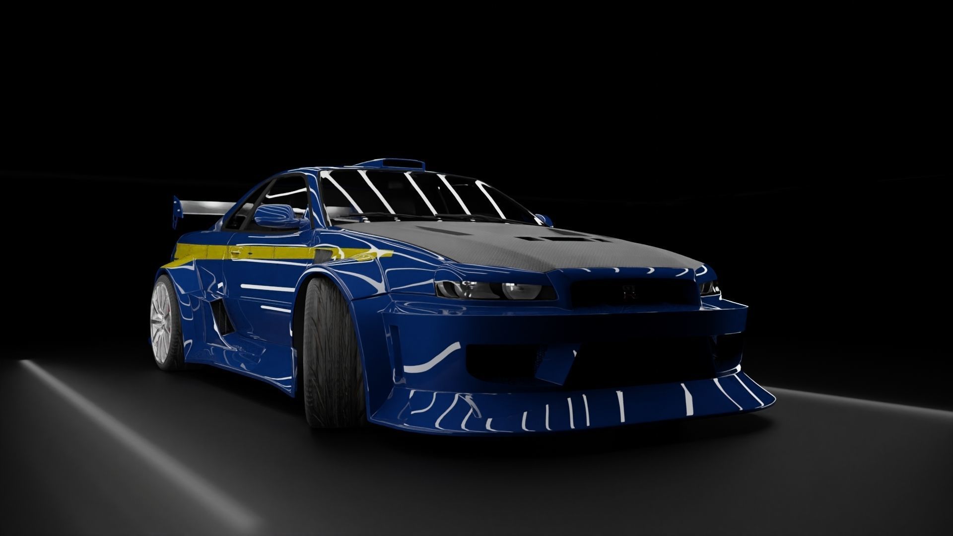 Nissan Skyline R34 NFSU2 Rigged 3D model rigged | CGTrader