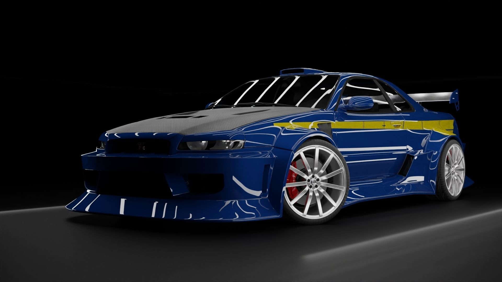 Nissan Skyline R34 NFSU2 Rigged 3D model rigged | CGTrader