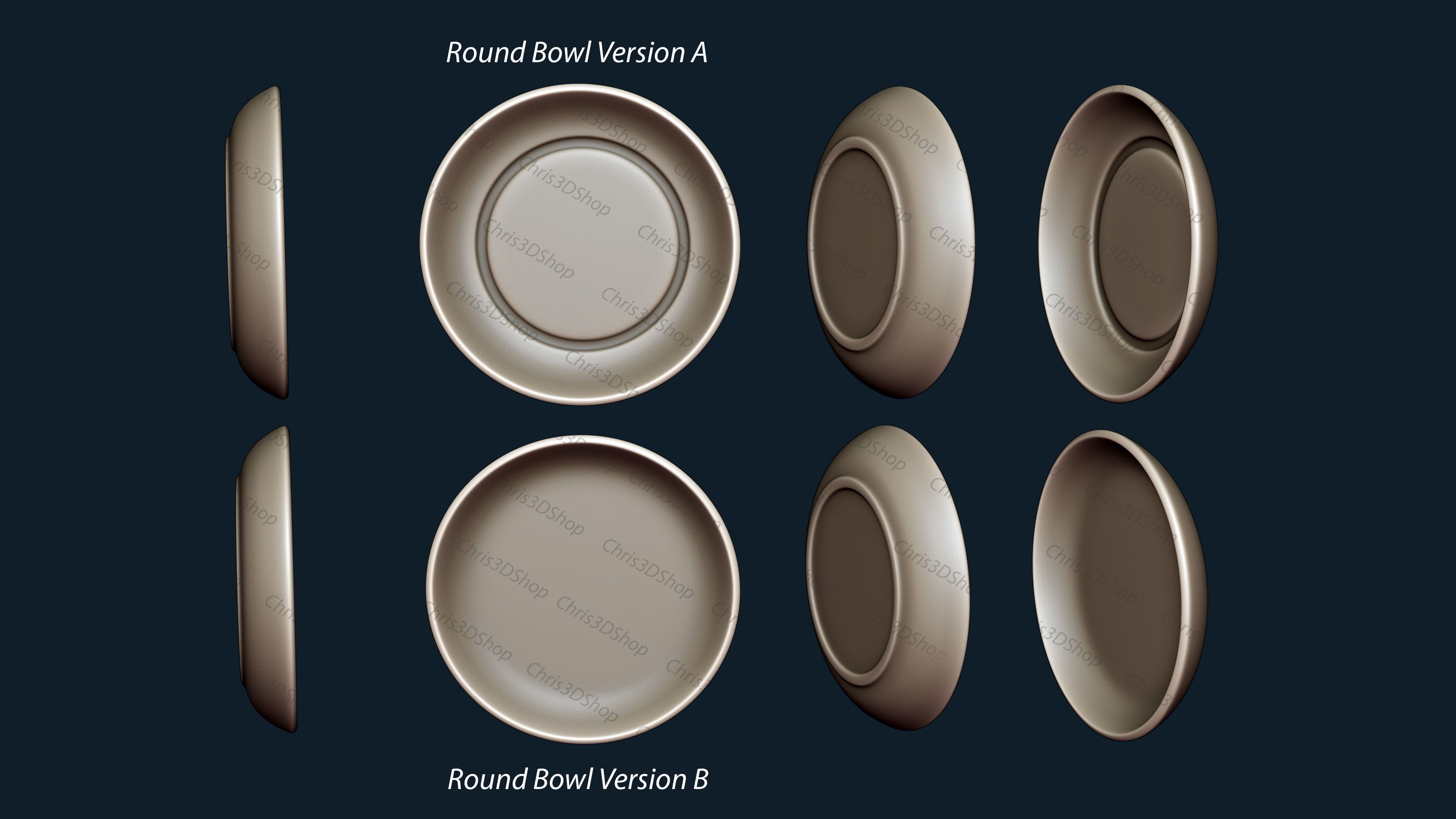 Round Bowl - 3D STL Files for CNC 3D model 3D printable | CGTrader