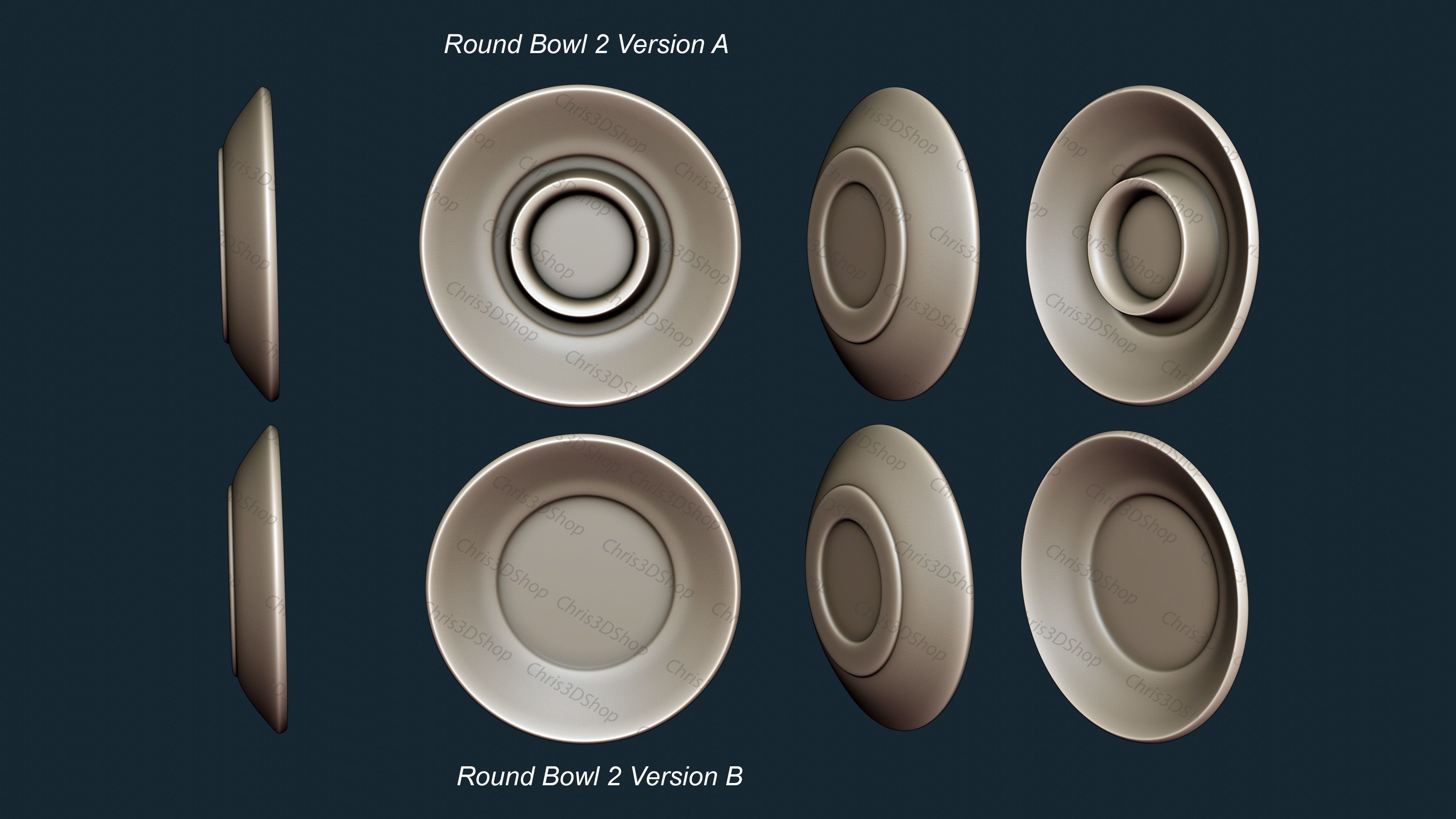 Round Bowl 2 - 3D STL Files for CNC 3D model 3D printable | CGTrader