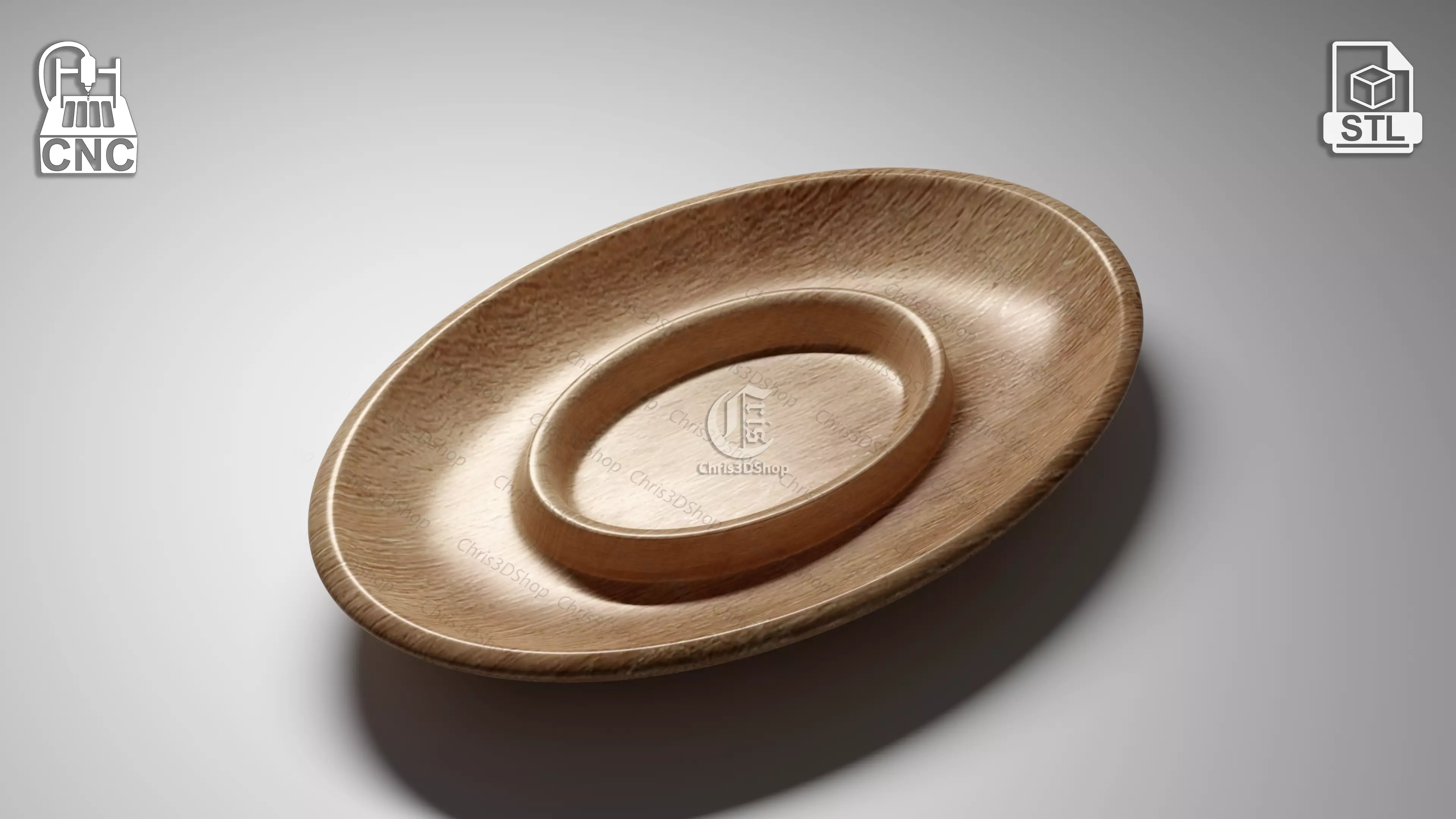 Oval Bowl 3 - 3D STL Files for CNC 3D model 3D printable | CGTrader
