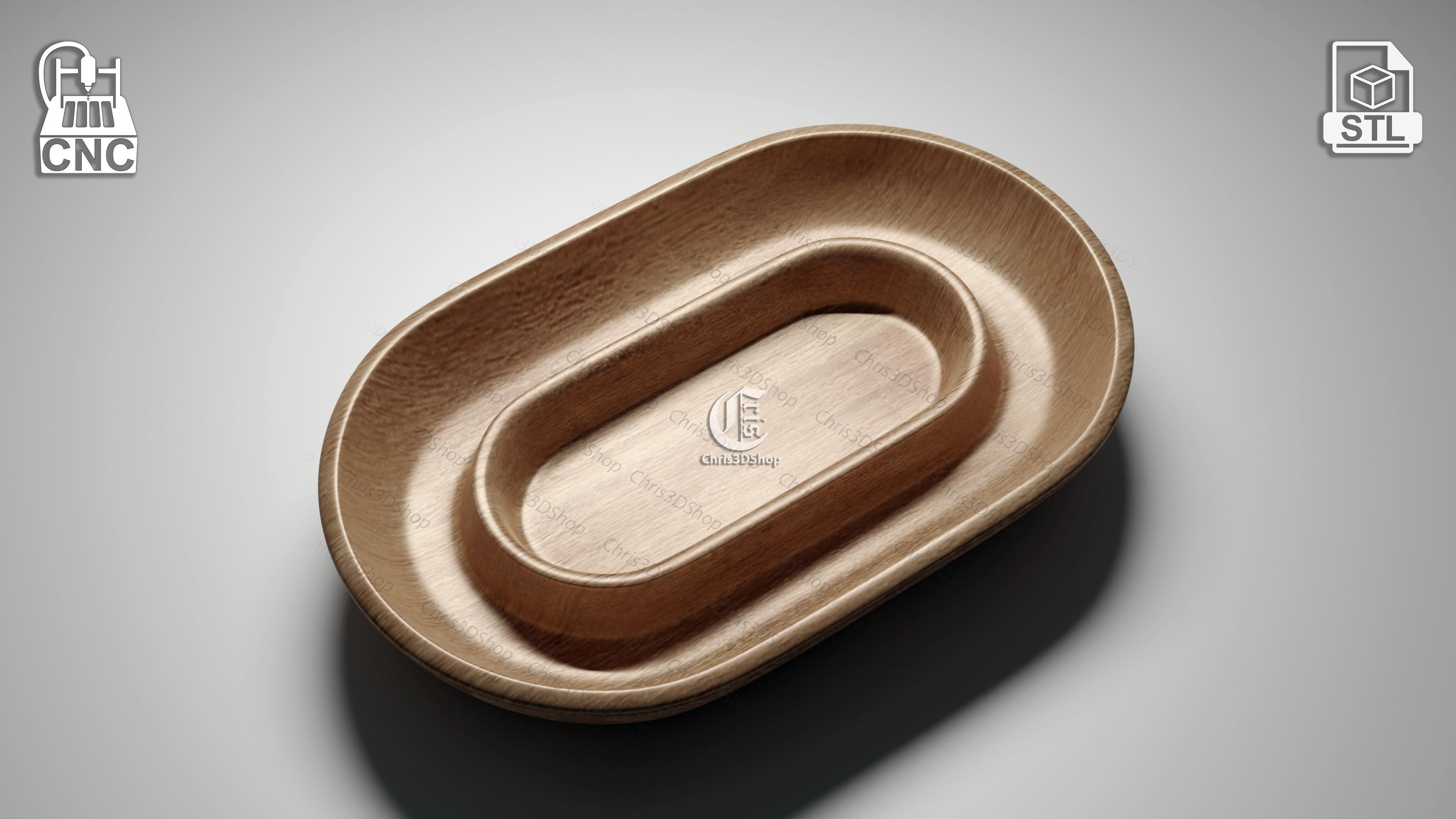 Oval Bowl 4 - 3D STL Files for CNC 3D model 3D printable | CGTrader