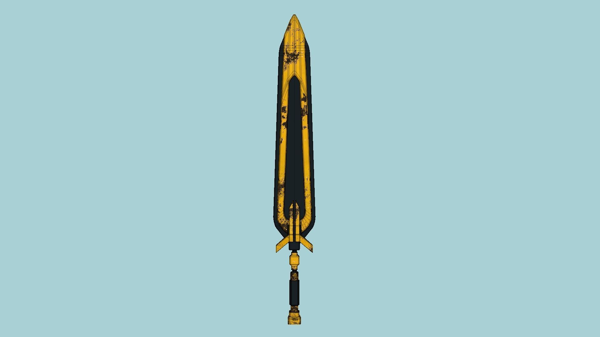 3D model SciFi Sword B08 Yellow - Sci Fi Weapon Design VR / AR / low ...