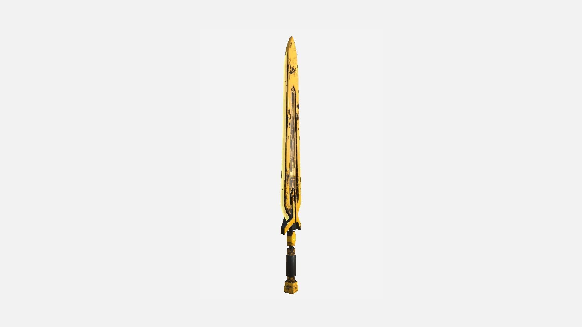 3D model SciFi Sword B08 Yellow - Sci Fi Weapon Design VR / AR / low ...