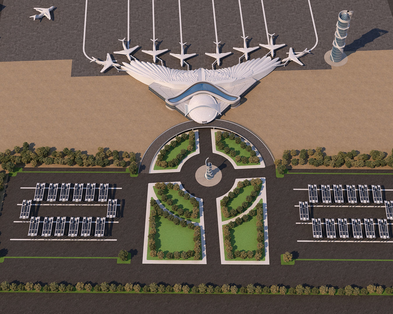 8 Scenes Projects - Architecture Airports - 2021 - Bundle 3D Model Collection | CGTrader