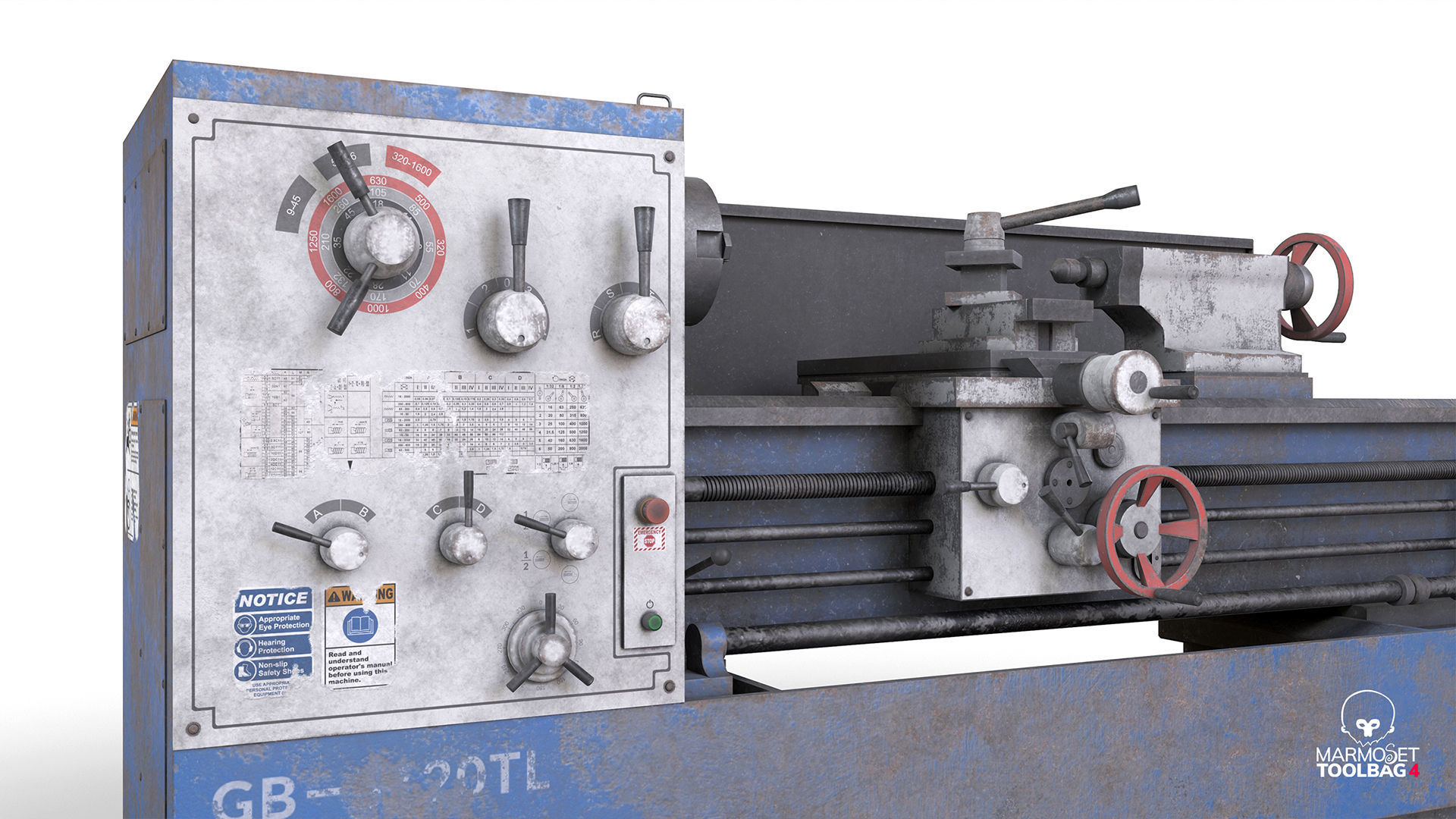 3D model Turning lathe machine old VR / AR / low-poly | CGTrader