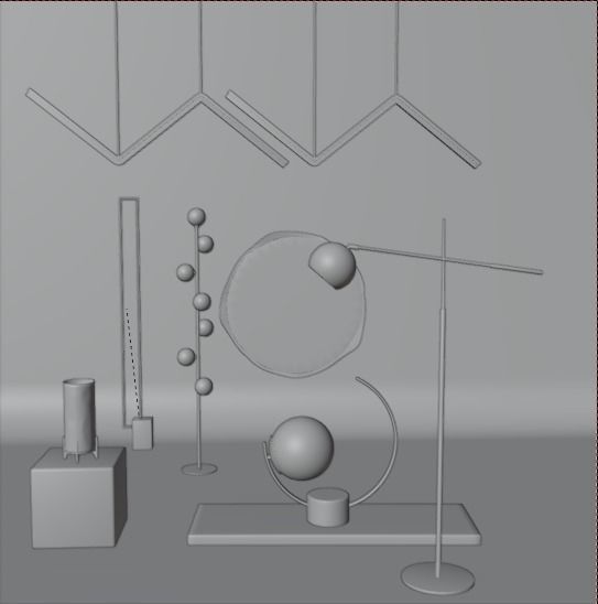 Set of design lamps 3D model | CGTrader