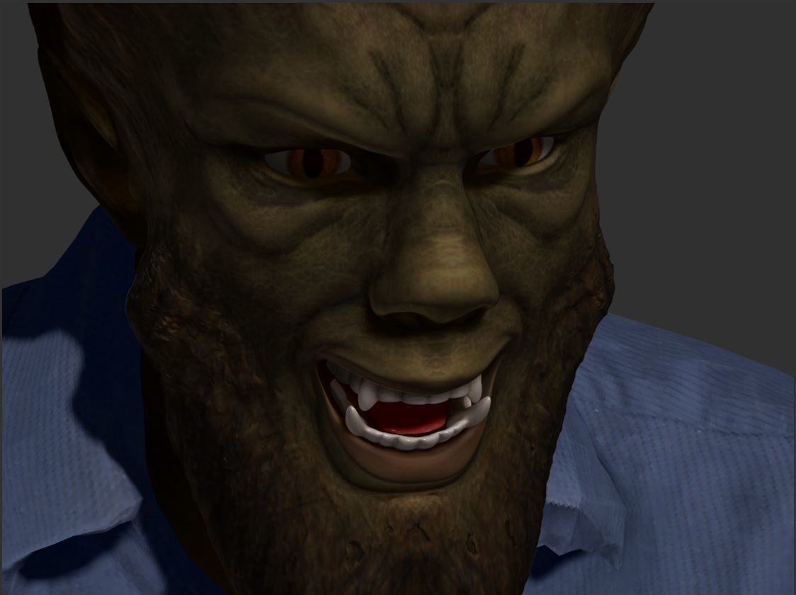 3D model Wolfman werewolf with beard and eyes VR / AR / low-poly | CGTrader