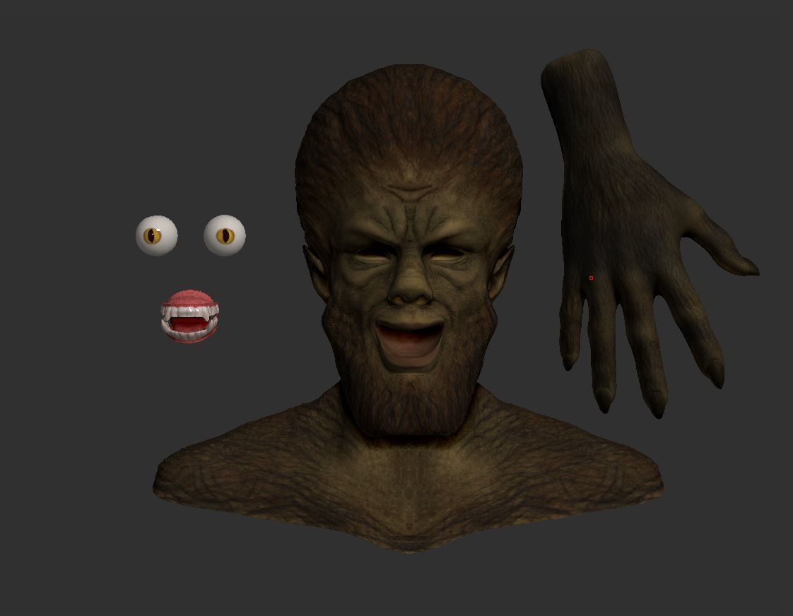 3D model Wolfman werewolf with beard and eyes VR / AR / low-poly | CGTrader