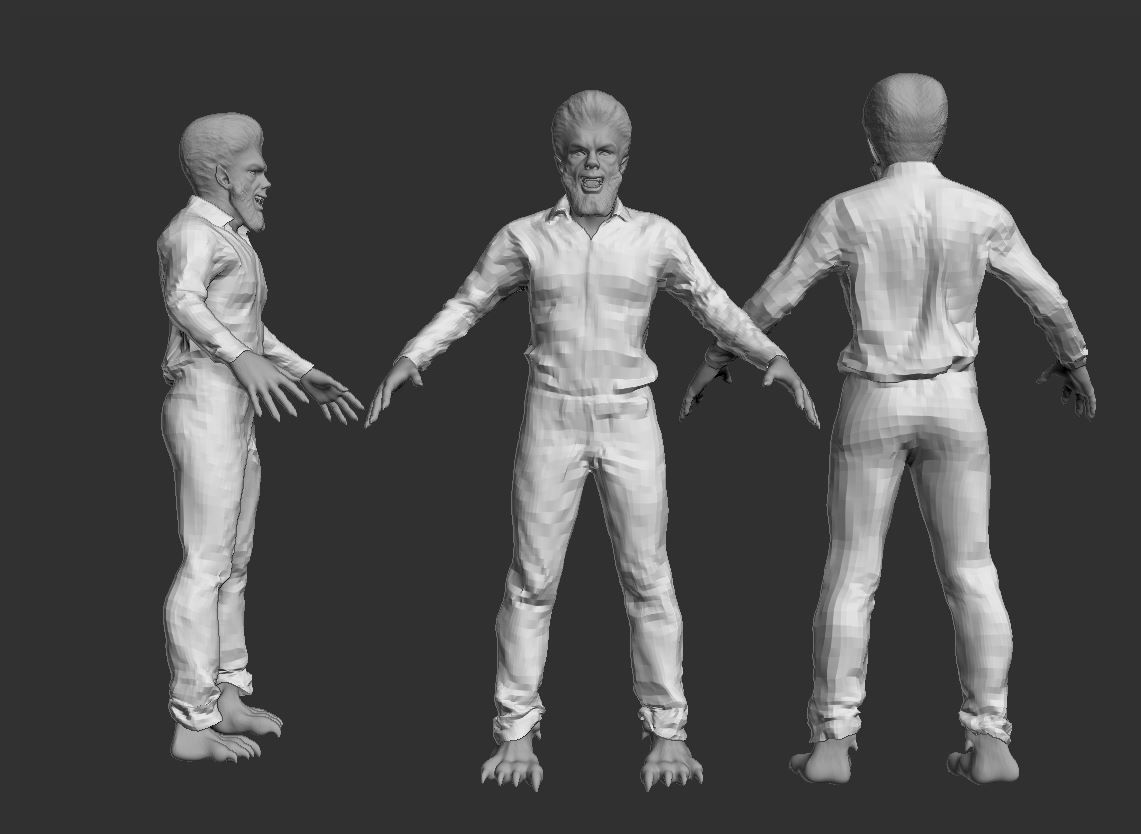 3D model Wolfman werewolf with beard and eyes VR / AR / low-poly | CGTrader