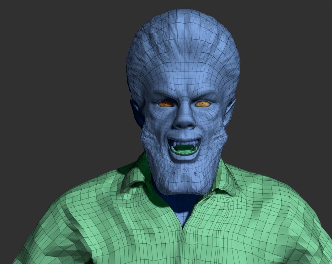 3D model Wolfman werewolf with beard and eyes VR / AR / low-poly | CGTrader