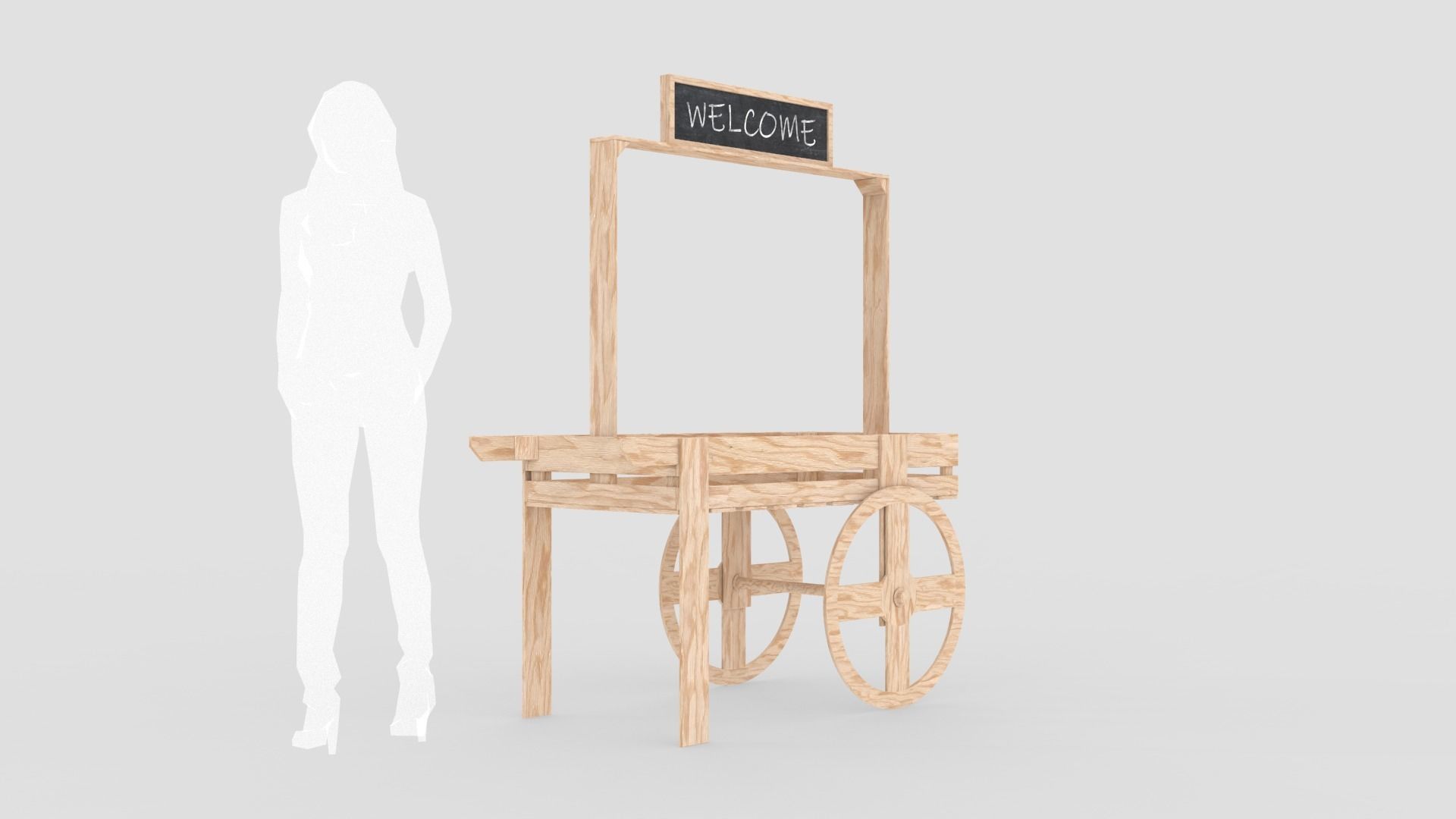 Wooden Vendor Cart 3D model | CGTrader