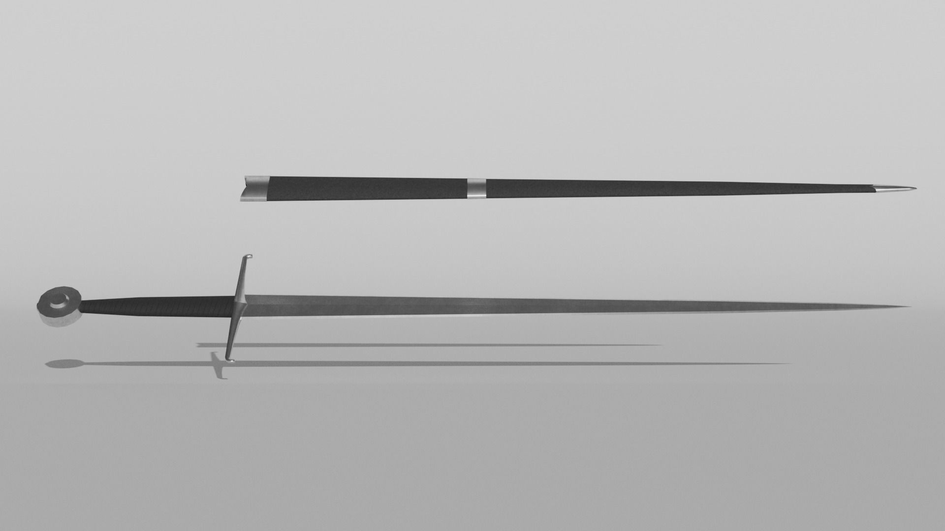 3D model Longsword sword and dagger VR / AR / low-poly | CGTrader