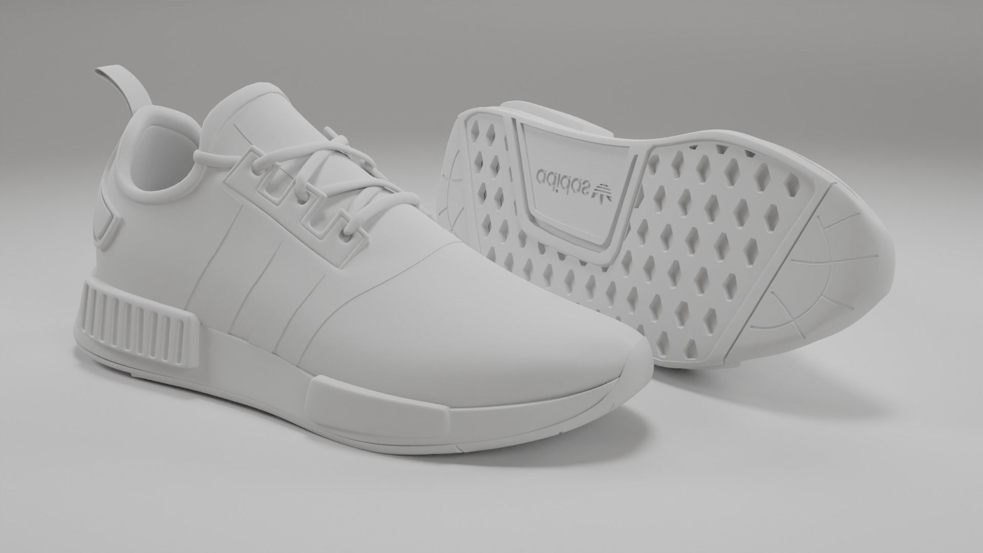 3D model Adidas originals NMD R1 White and Red VR / AR / low-poly ...