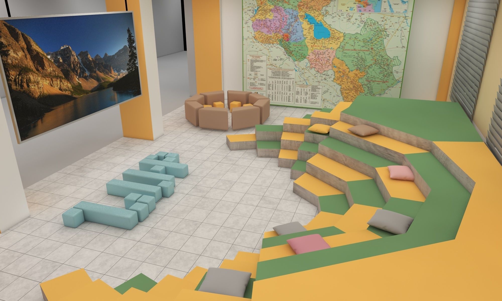 Co-working space 3D model | CGTrader